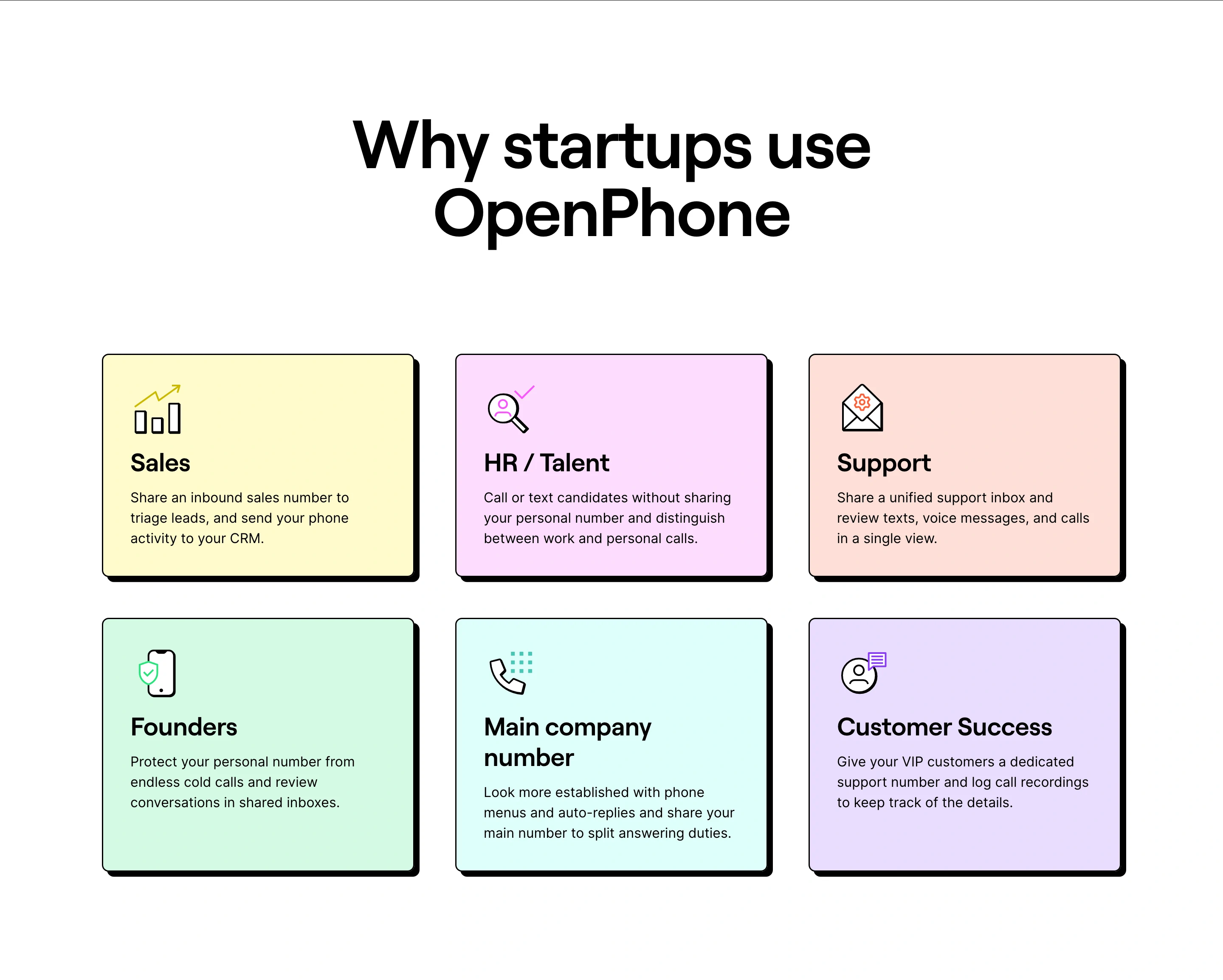 Openphone Home Page Section Benefits | Feature Section Design Design