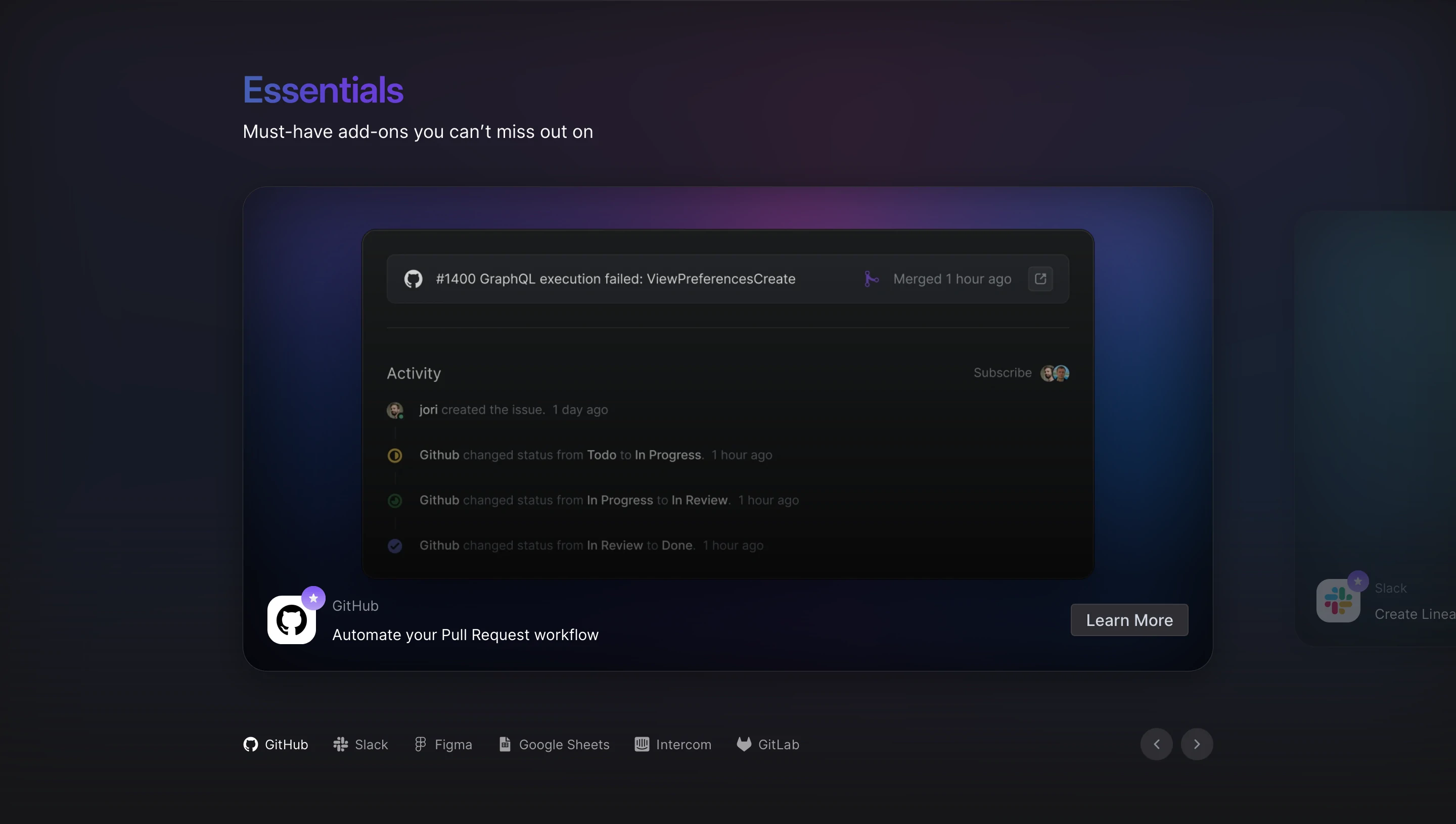 Linear Integrations Page Section Add Ons | Feature Section Design Design