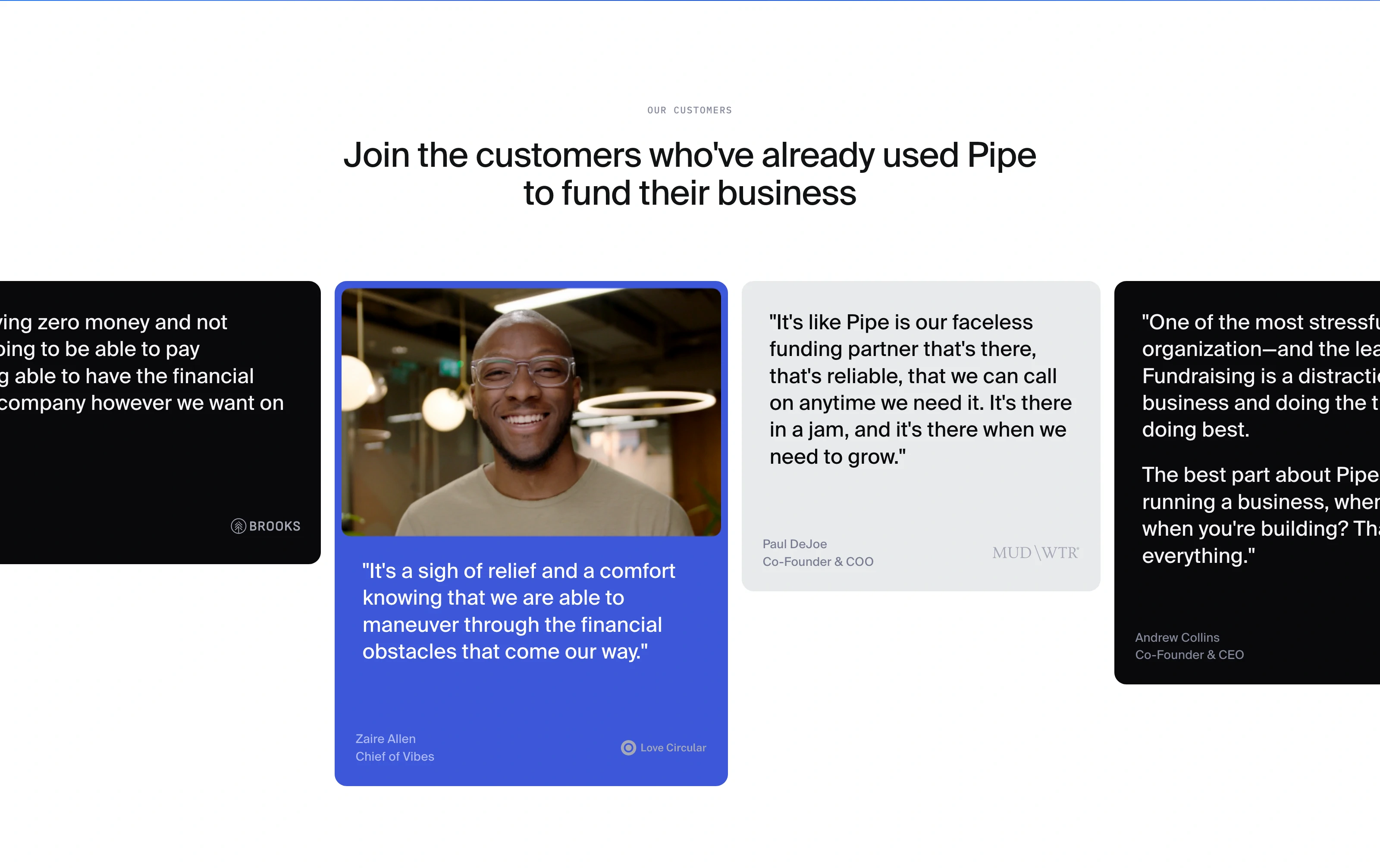 Pipe Enterpreneurs Page Section Customers | Testimonial Section Design ...