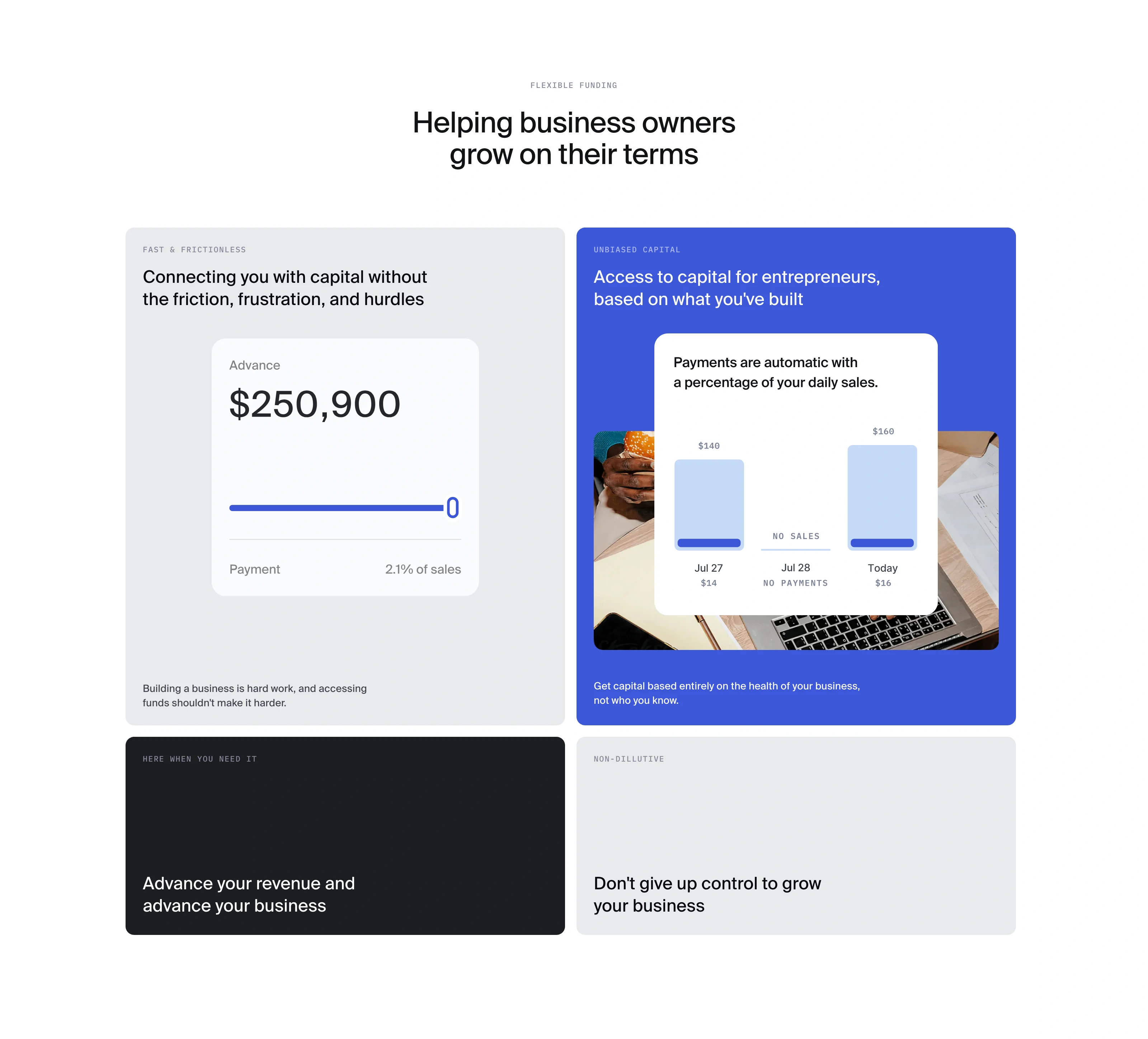 Pipe Home Page Section Funding | Feature Section Design Design