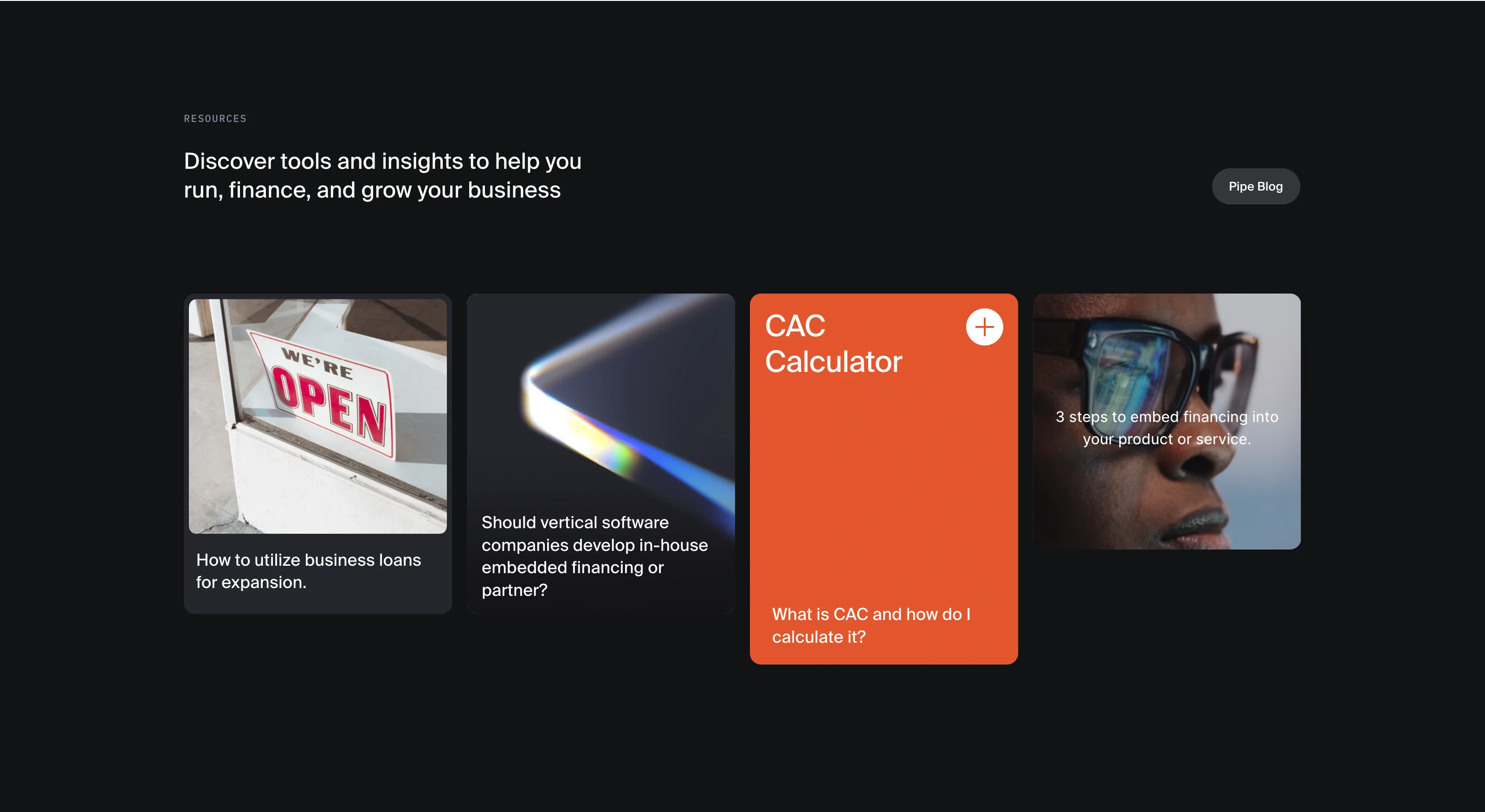 Pipe Home Page Section Resources | Blog Section Design Design
