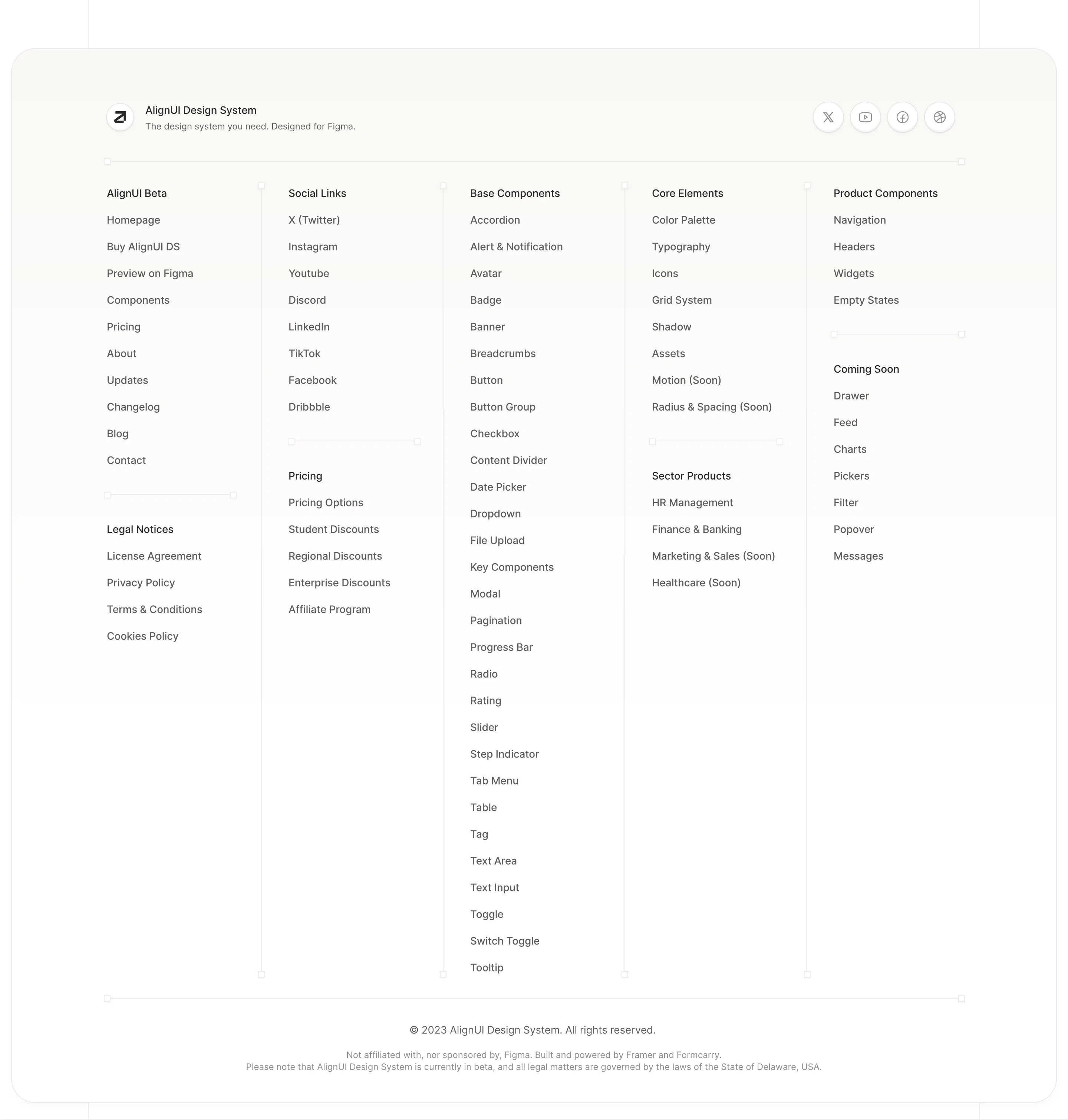 AlignUI Home Page Section Footer | Footer Section Design Design