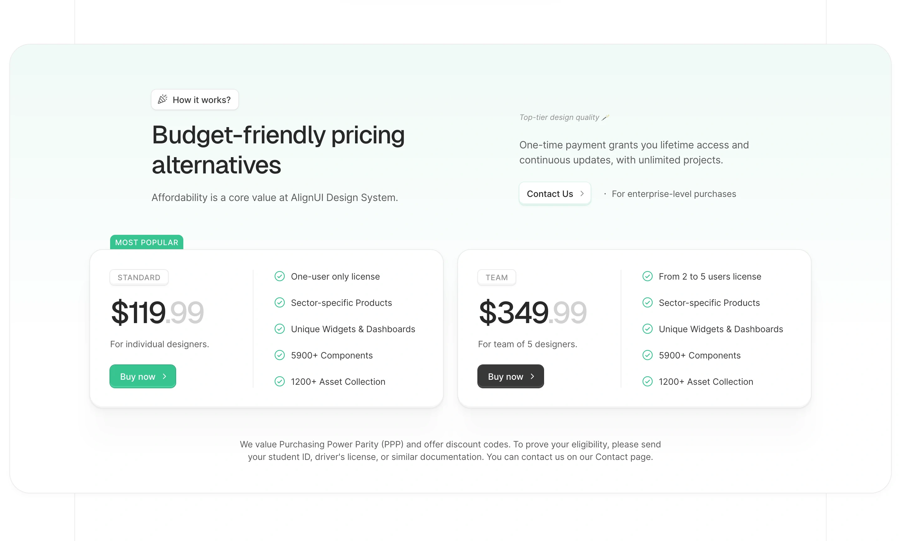 Pricing Section Design Inspiration - Unsection