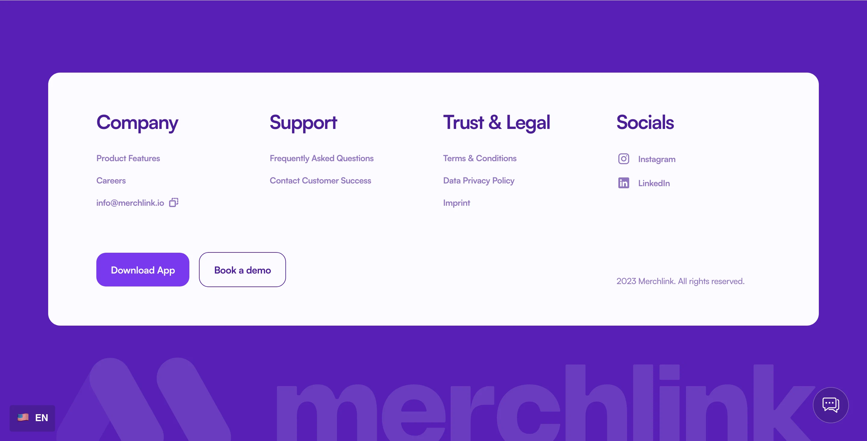 Merchlink Home Page Section Footer | Footer Section Design Design