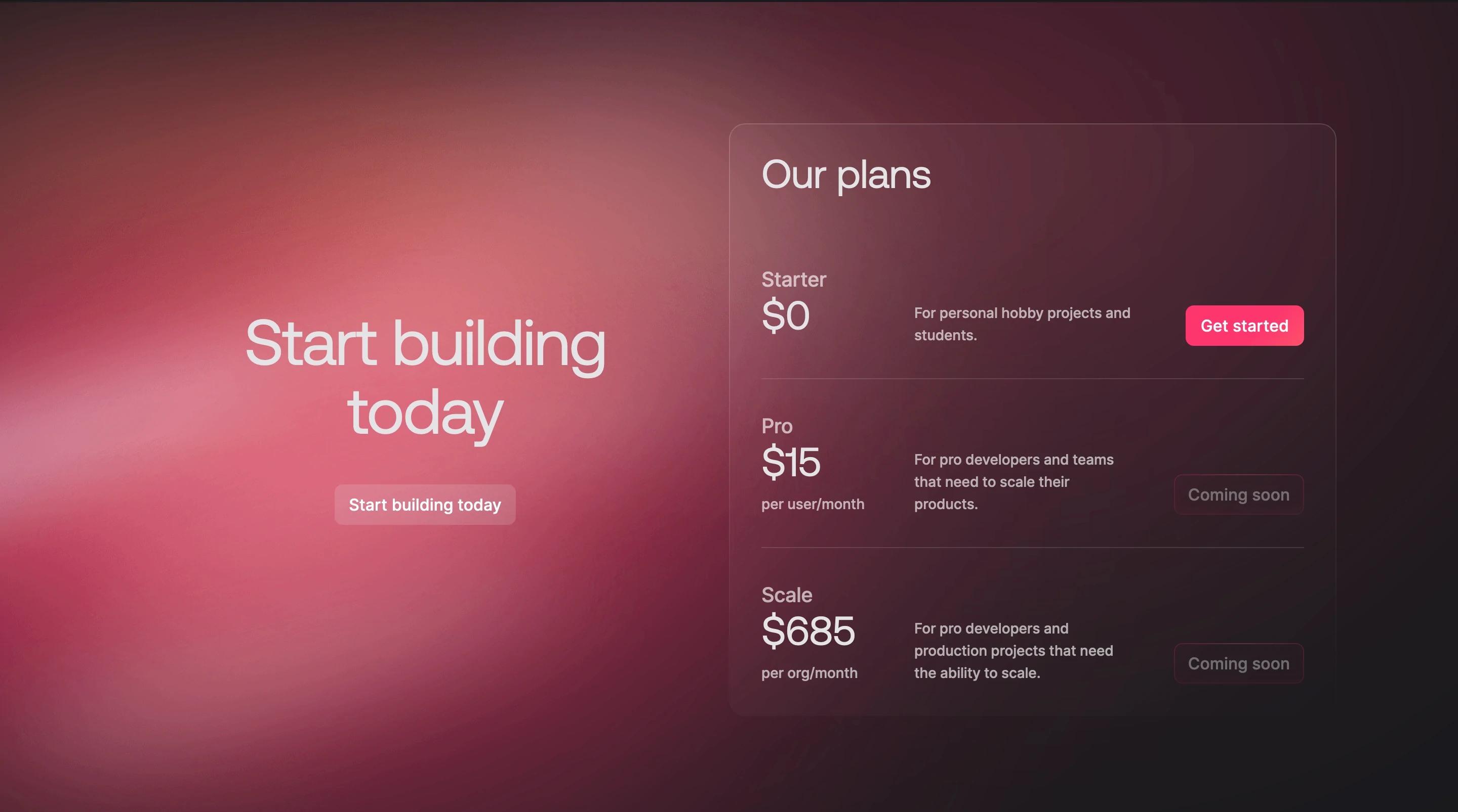 Appwrite Home Page Section Pricing | Feature Section Design Design