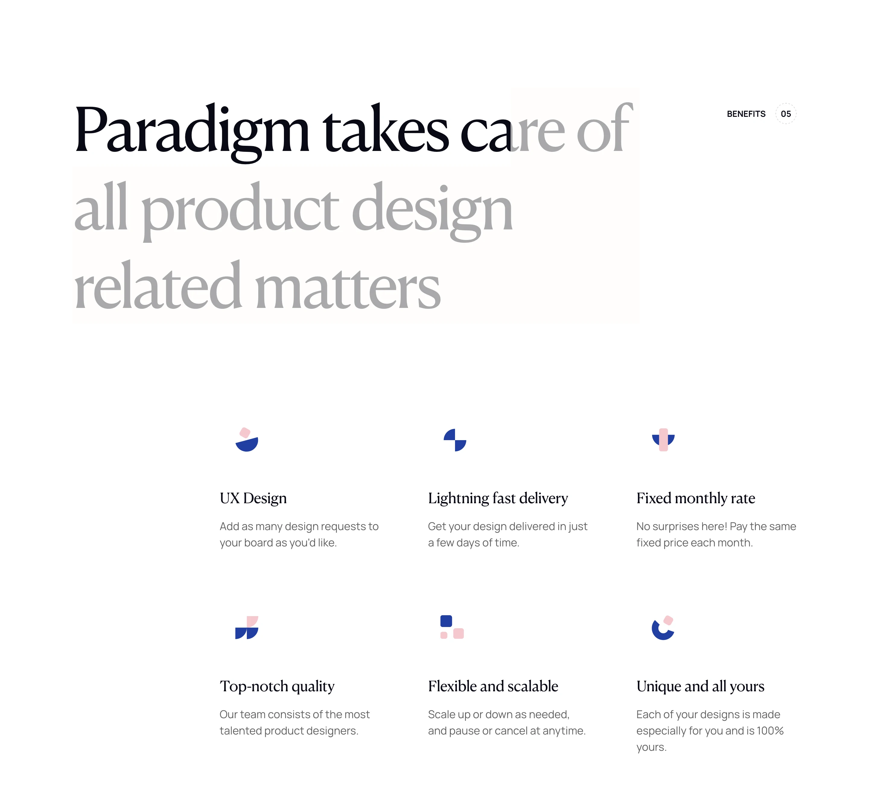 Paradigm Home Page Section Benefits | Feature Section Design Design Paradigm Home Page Section Benefits | Feature Section Design Design