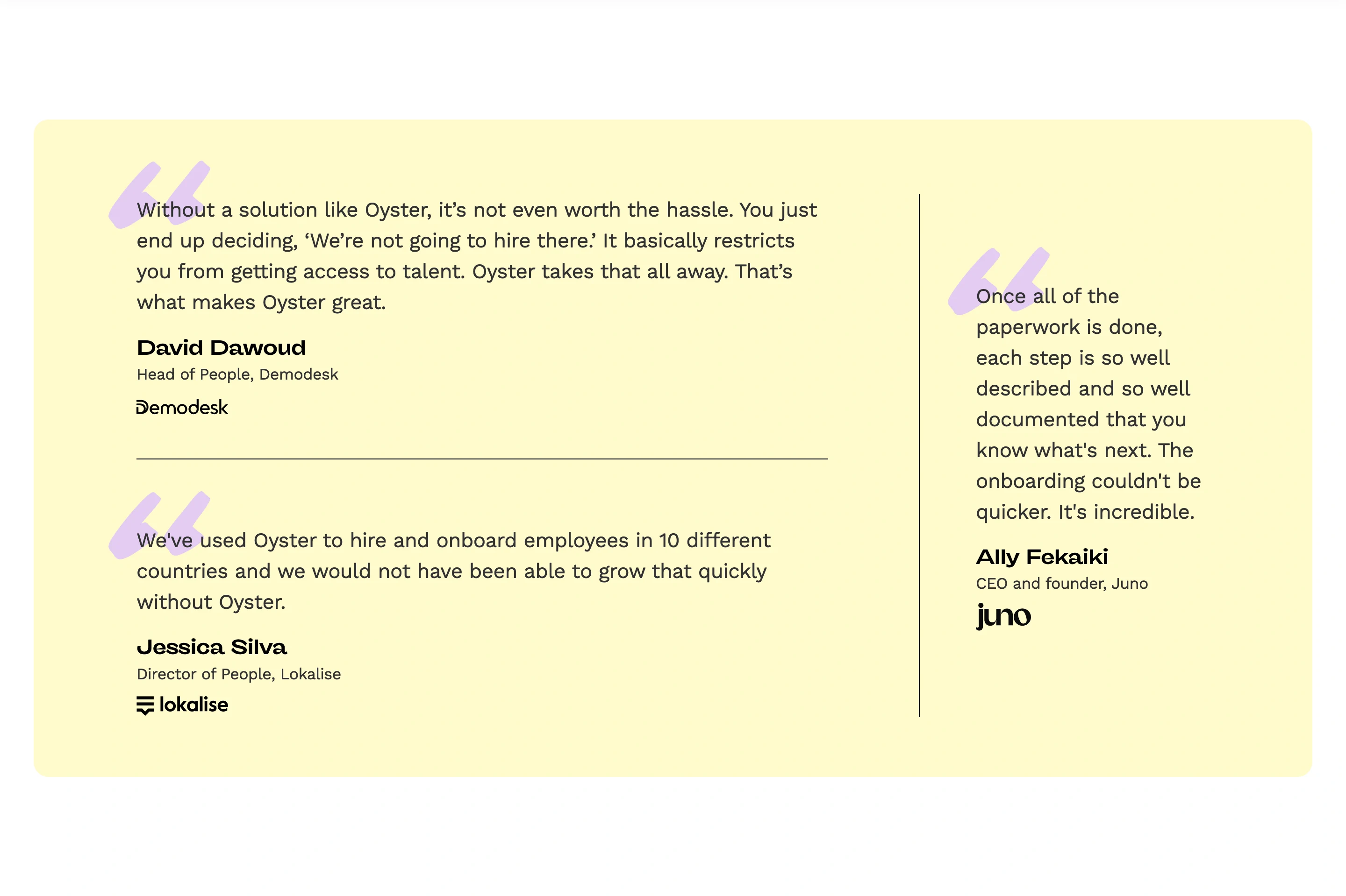 Testimonial Section Design Inspiration - Unsection