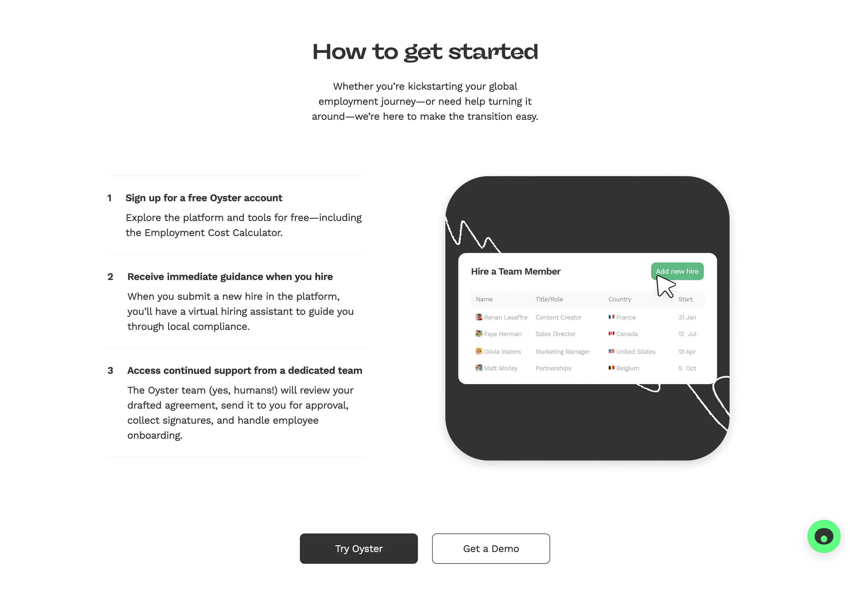 Oyster Global Employment Page Section Get Started | Feature Section ... Oyster Global Employment Page Section Get Started | Feature Section ...