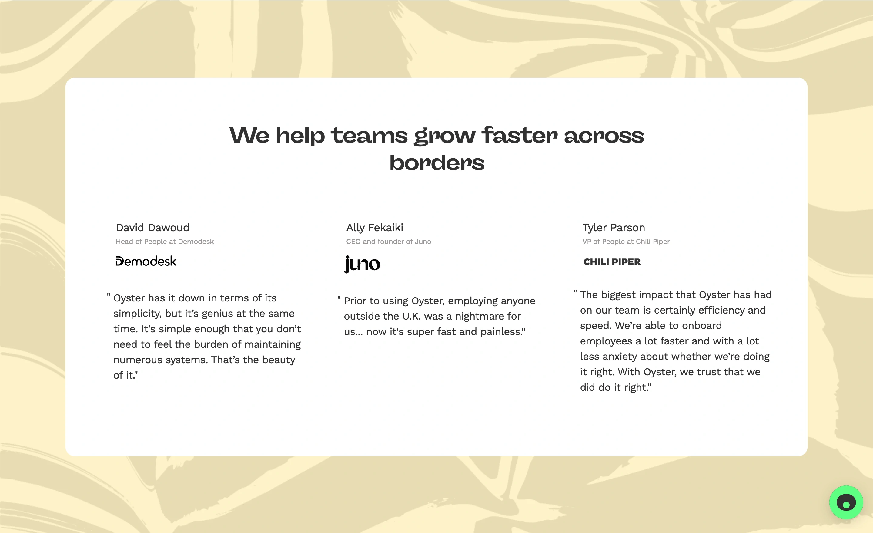 Oyster Global Employment Page Section Testimonial | Testimonial Section ... Oyster Global Employment Page Section Testimonial | Testimonial Section ...