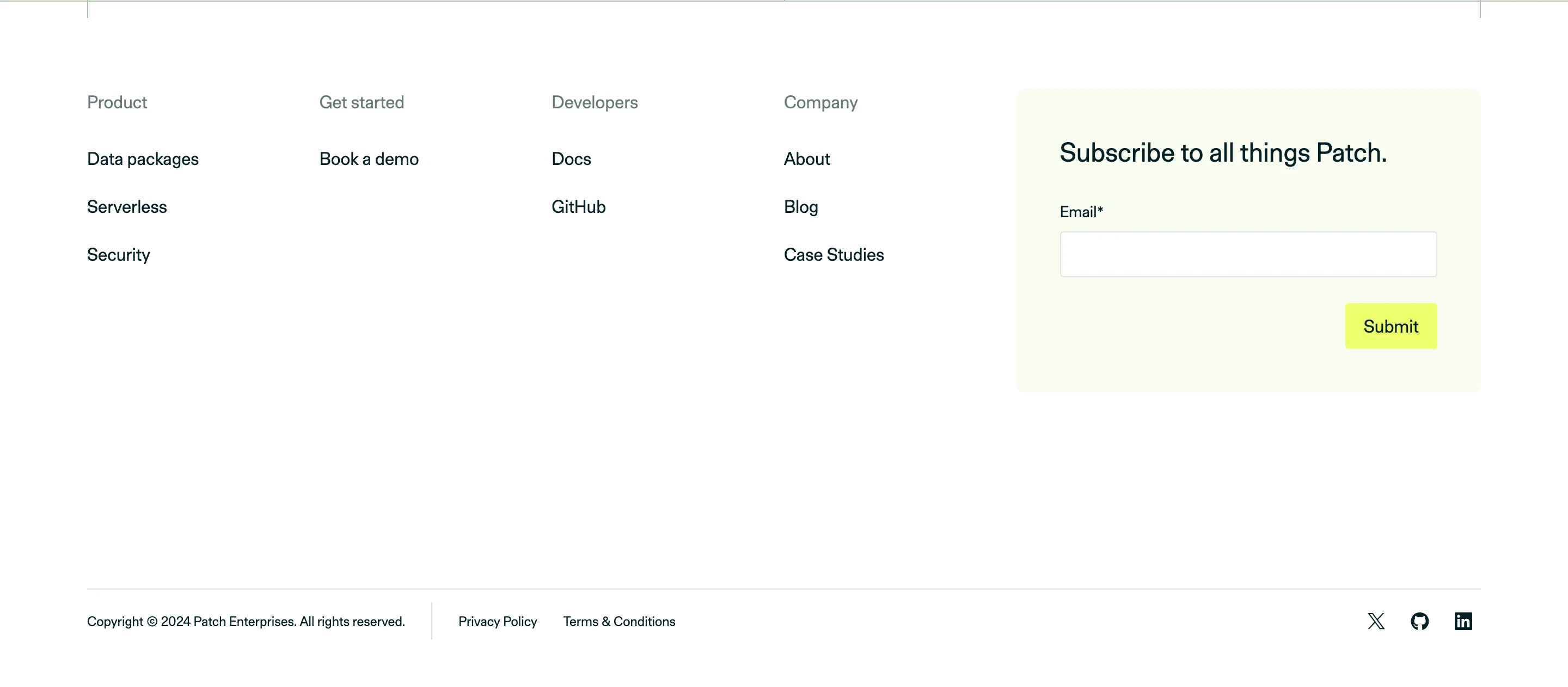 Patch Home Page Section Footer | Footer Section Design Design