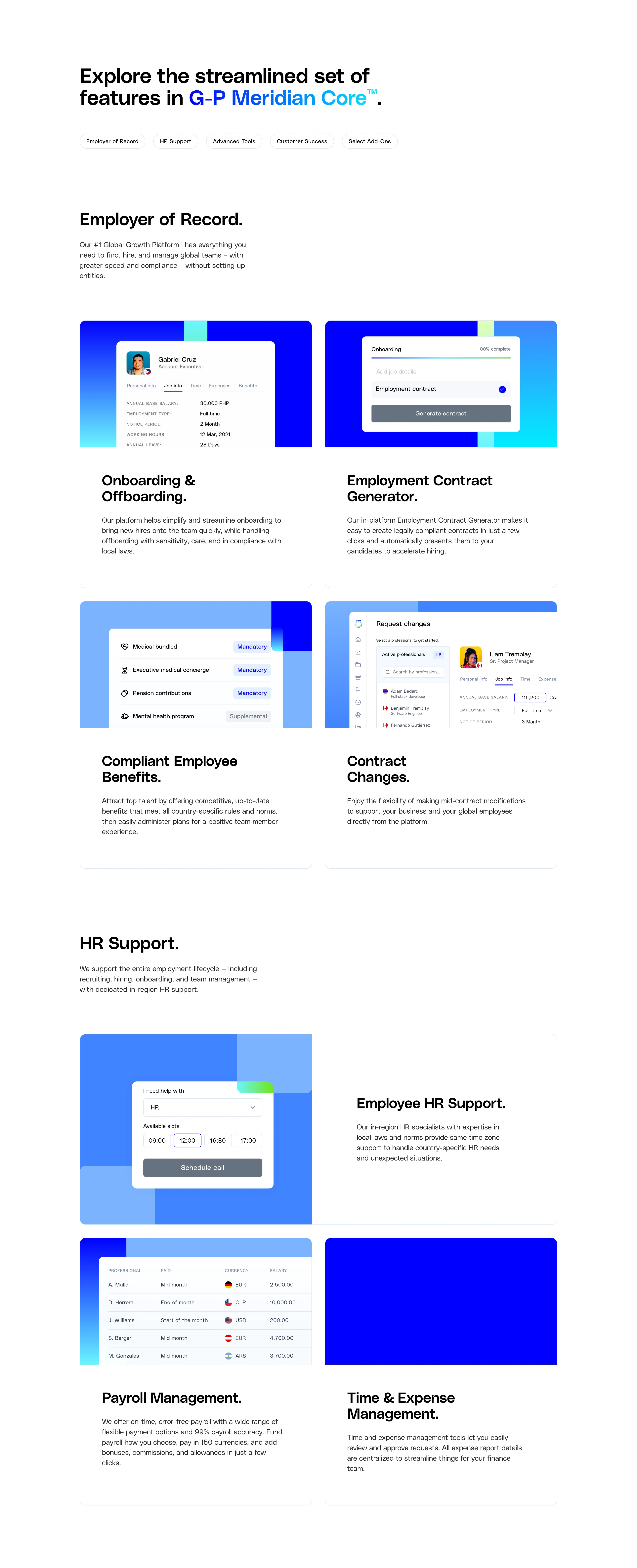 Globalization Partners Meridian Core Page Section Set of Features ...