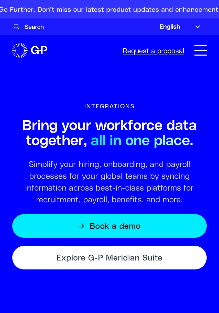 Globalization Partners Integrations Page Section Hero | Hero Section ...