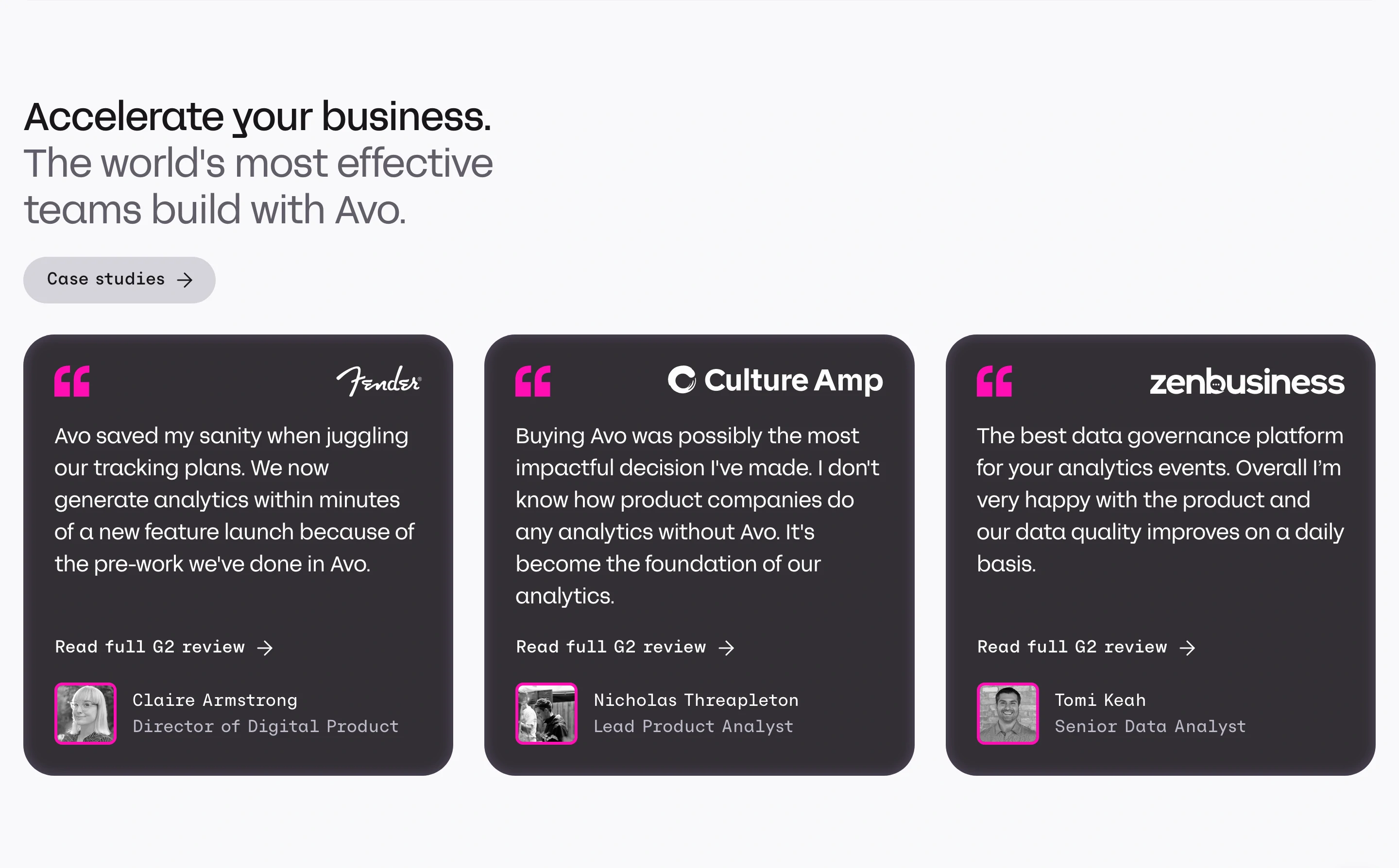 Testimonial Section Design Inspiration - Unsection