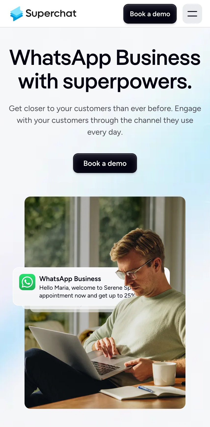 Superchat Business Page Section Hero | Hero Section Design Design