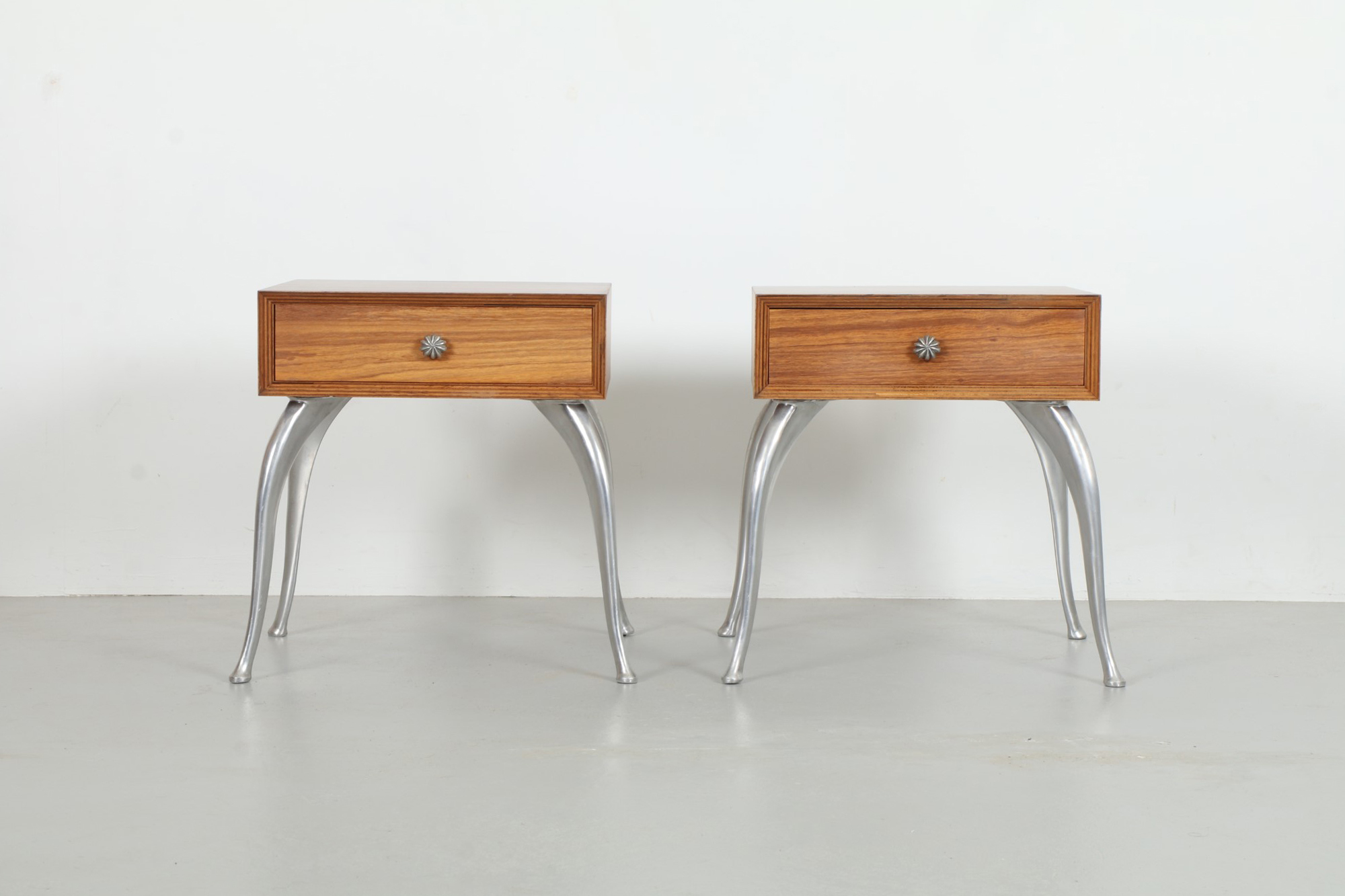 Pair of Sleek Stephane Rondel Custom Commission Bedside Tables
