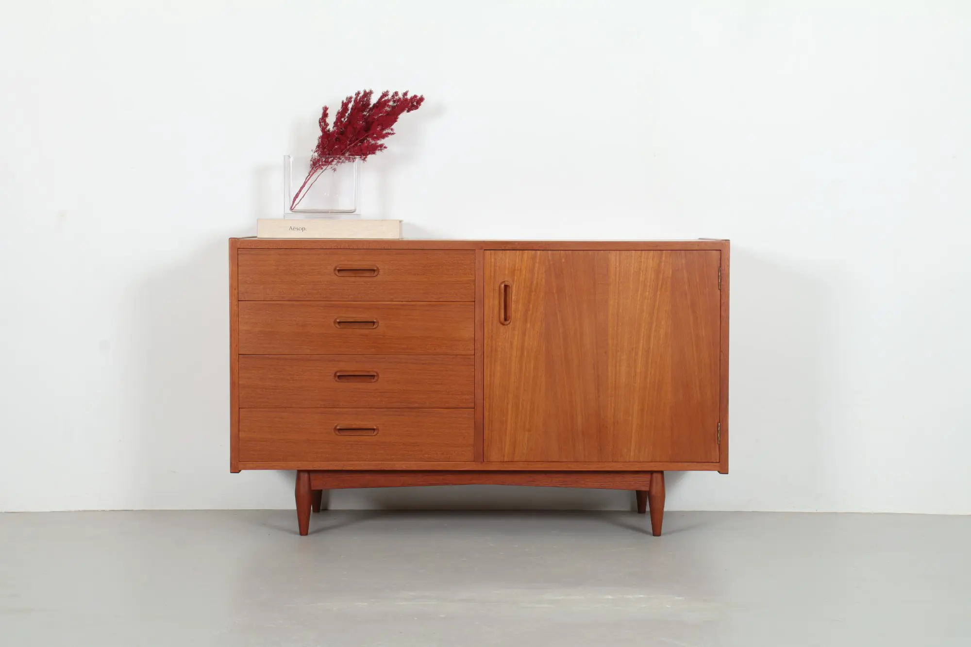 Sleek and Compact Joe Backhouse Teak Sideboard by Backhouse