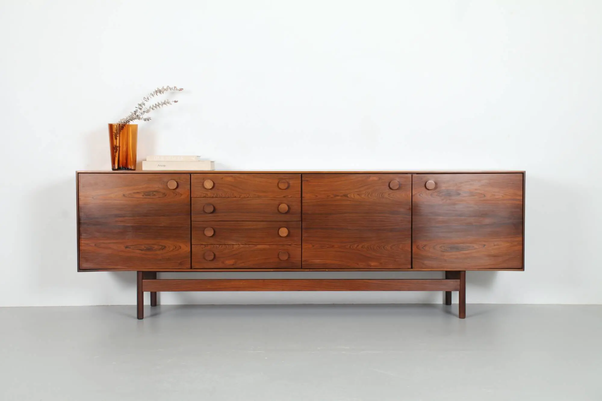 Rare Ib Kofod Larsen Round Handle Sideboard for Faarup Mobelfabrik
