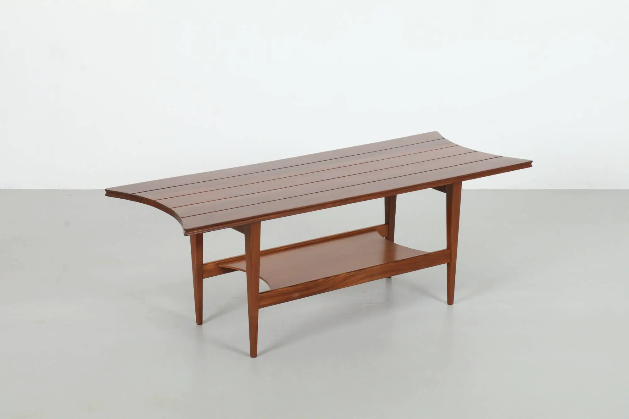 Elegant Bob Roukema Solid Mahogany Coffee Table by Jon Jansen