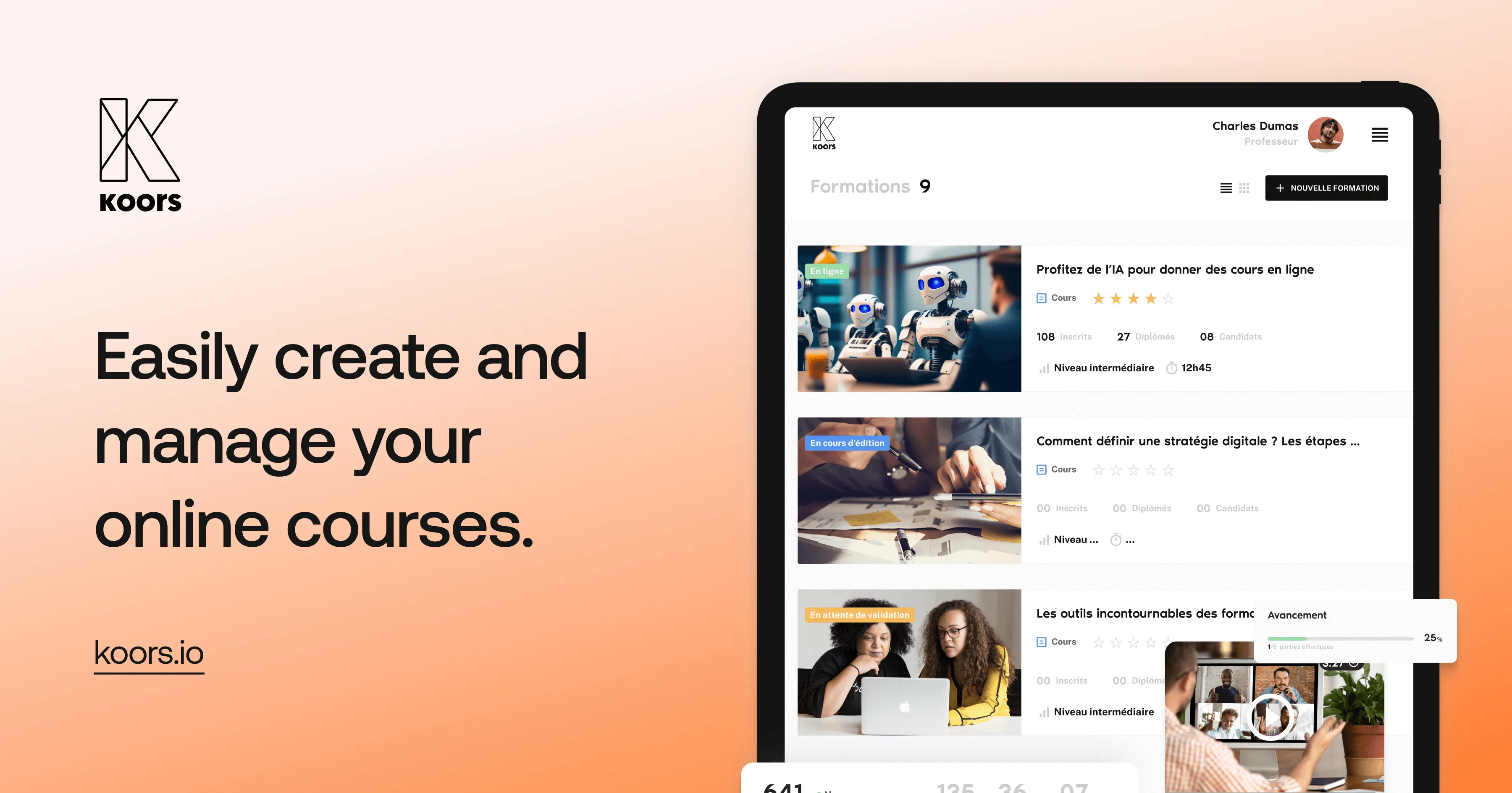 Koors: Create and manage your online courses