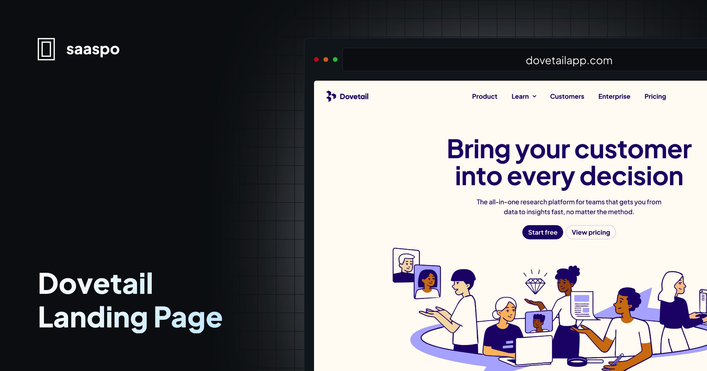 Saaspo | Dovetail Landing Page