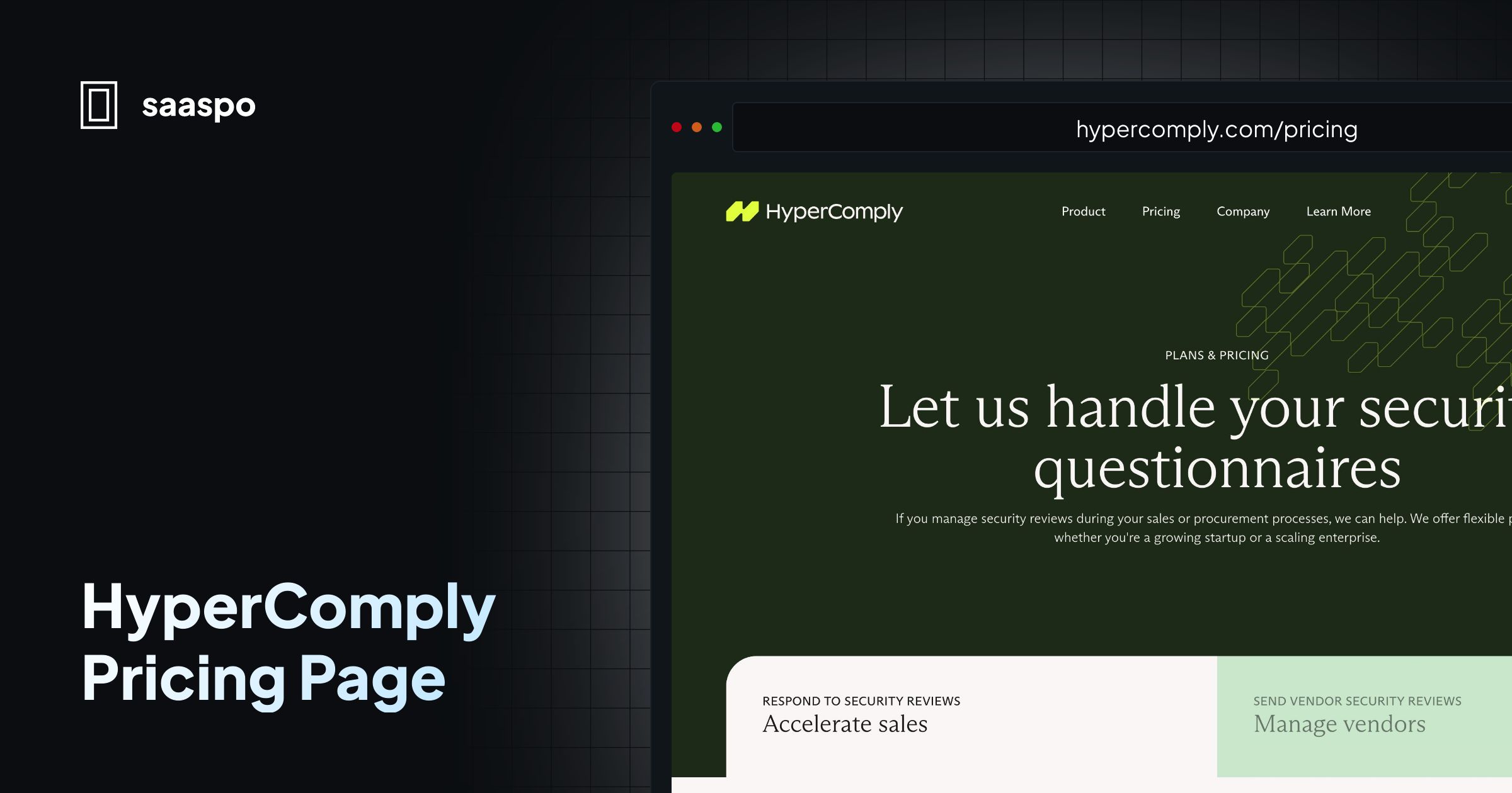 Saaspo | HyperComply Pricing Page