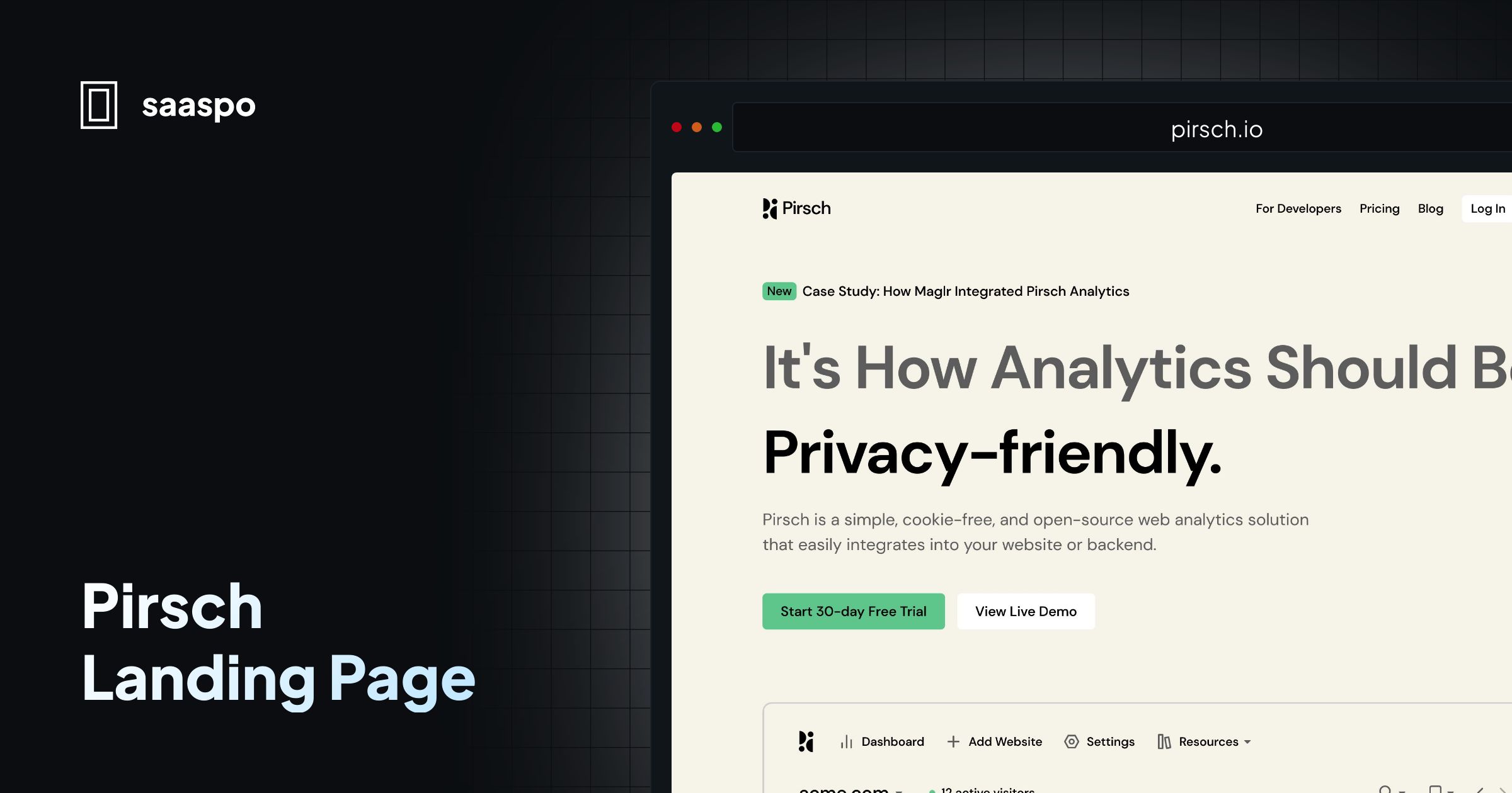 Saaspo | Pirsch Landing Page