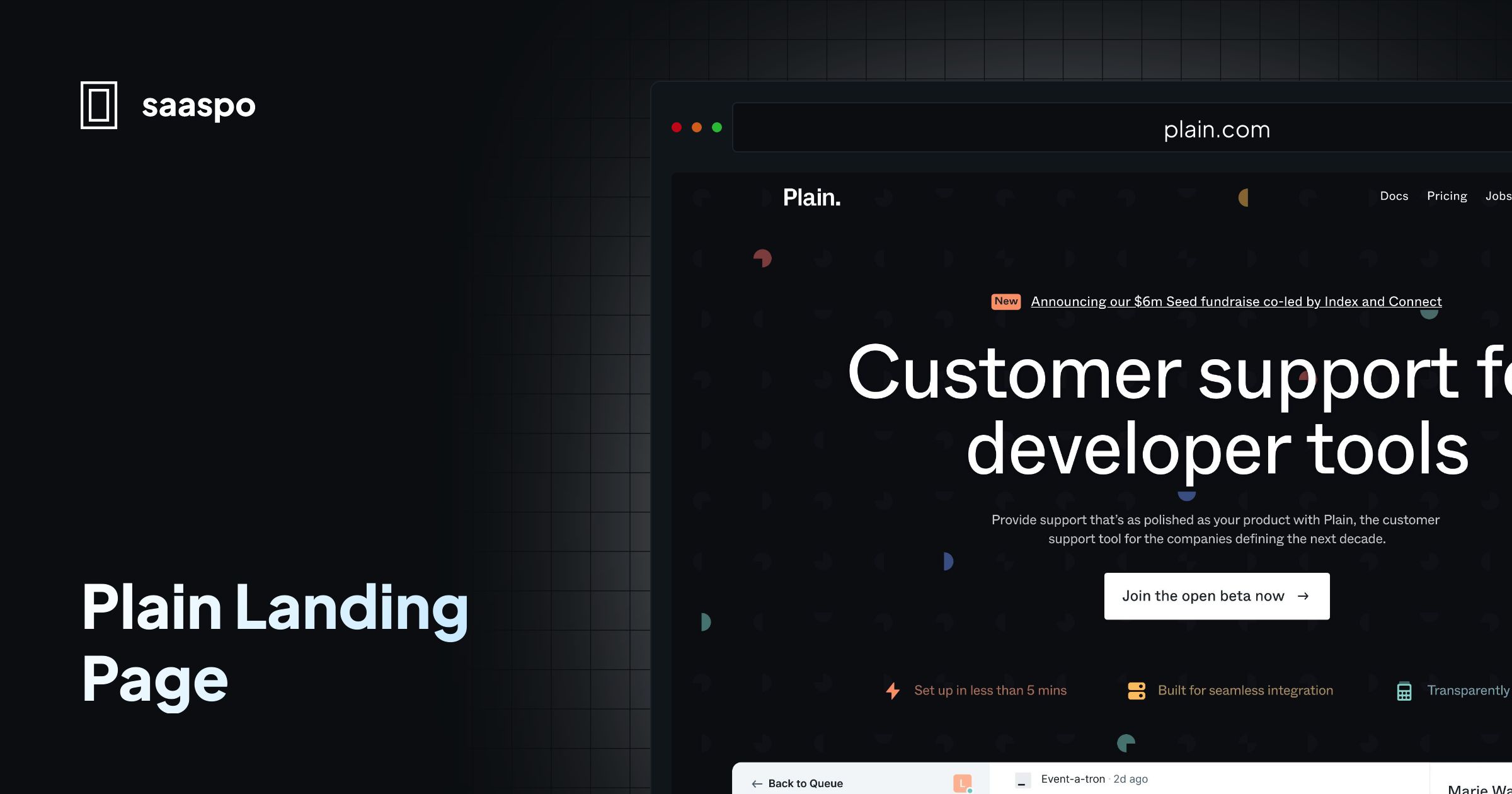 Saaspo | Plain Landing Page
