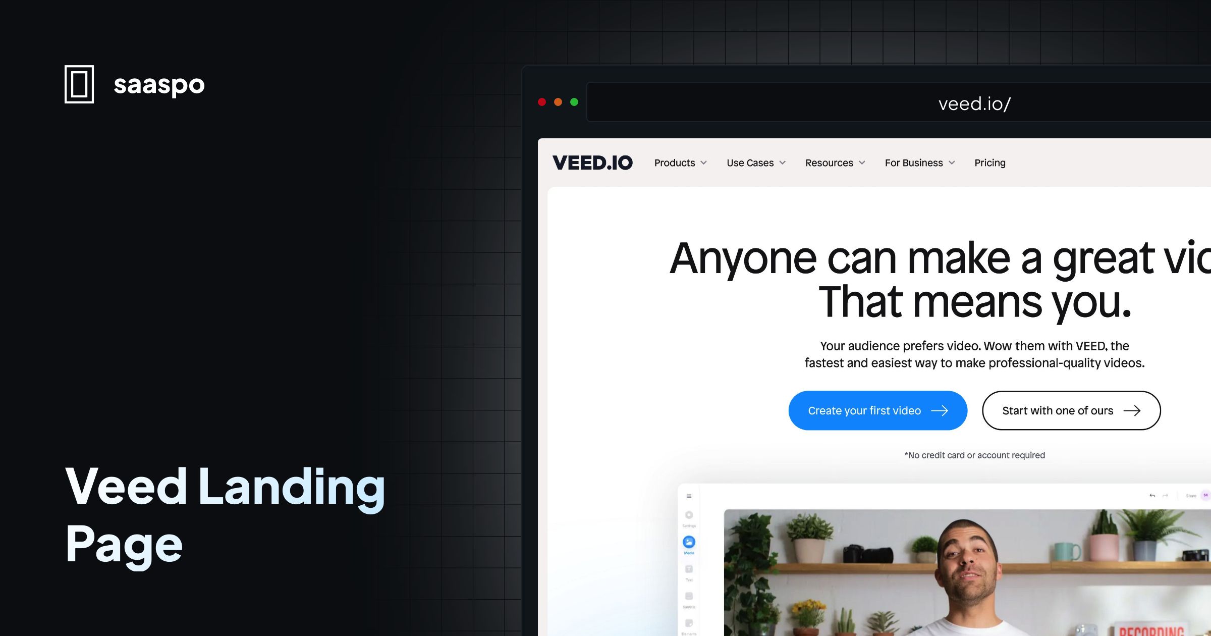 Saaspo | Veed Landing Page