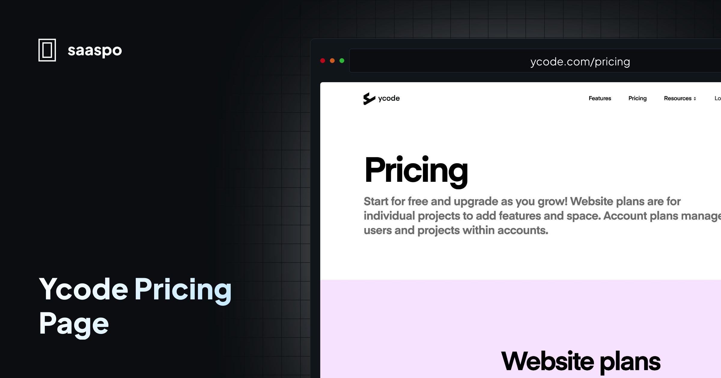 Saaspo | Ycode Pricing Page