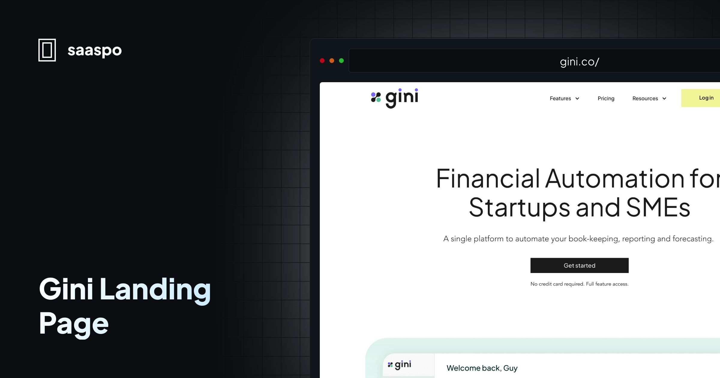 Saaspo | Gini Landing Page
