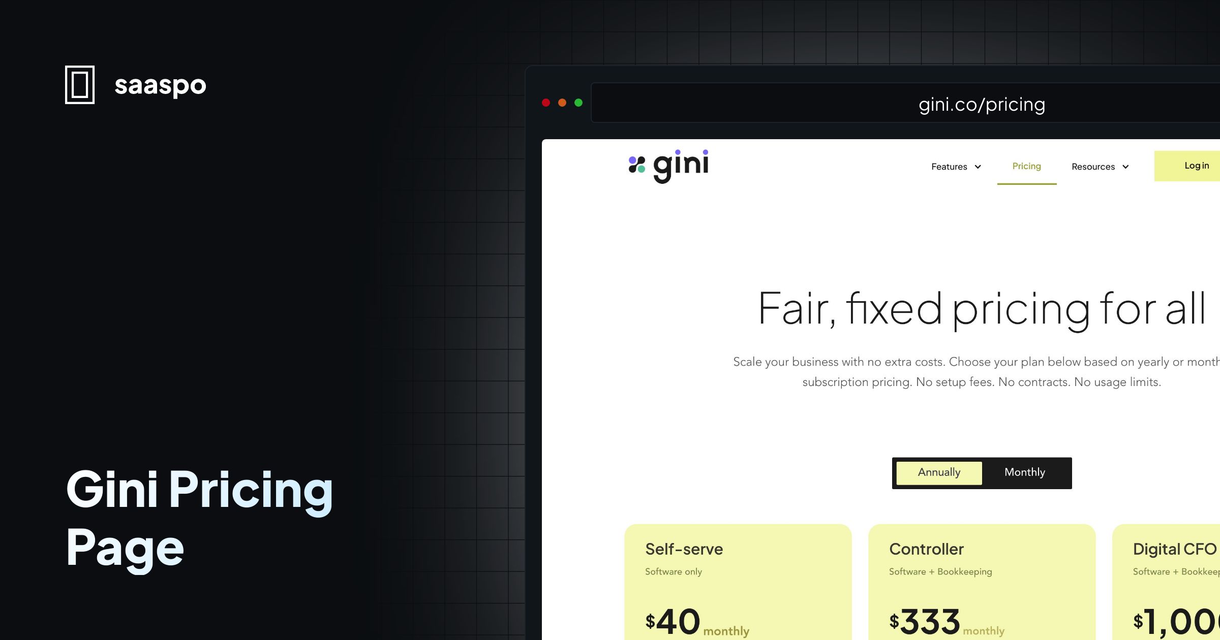 Saaspo | Gini Pricing Page