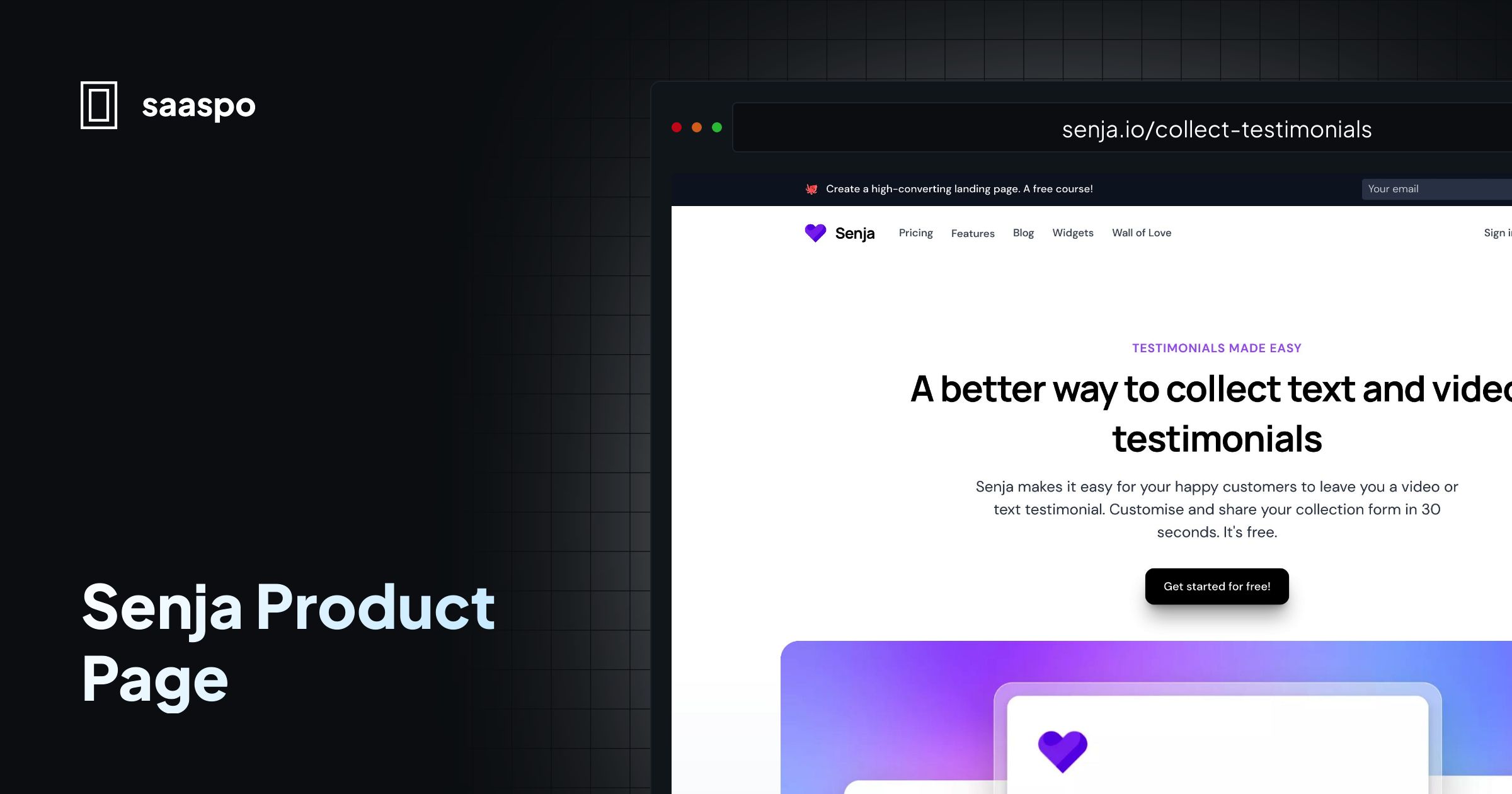 Saaspo | Senja Product Page