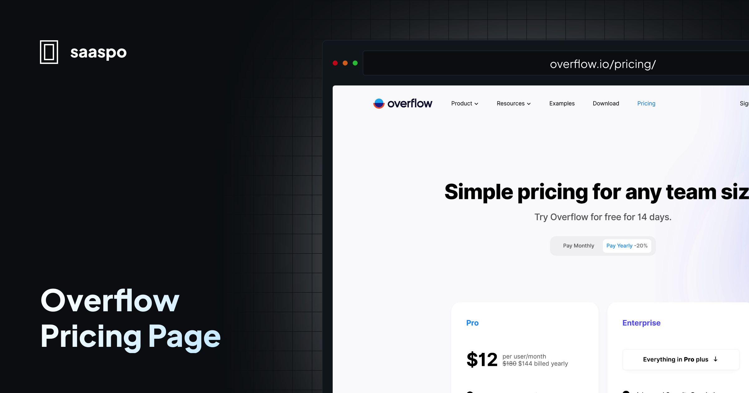 Saaspo | Overflow Pricing Page