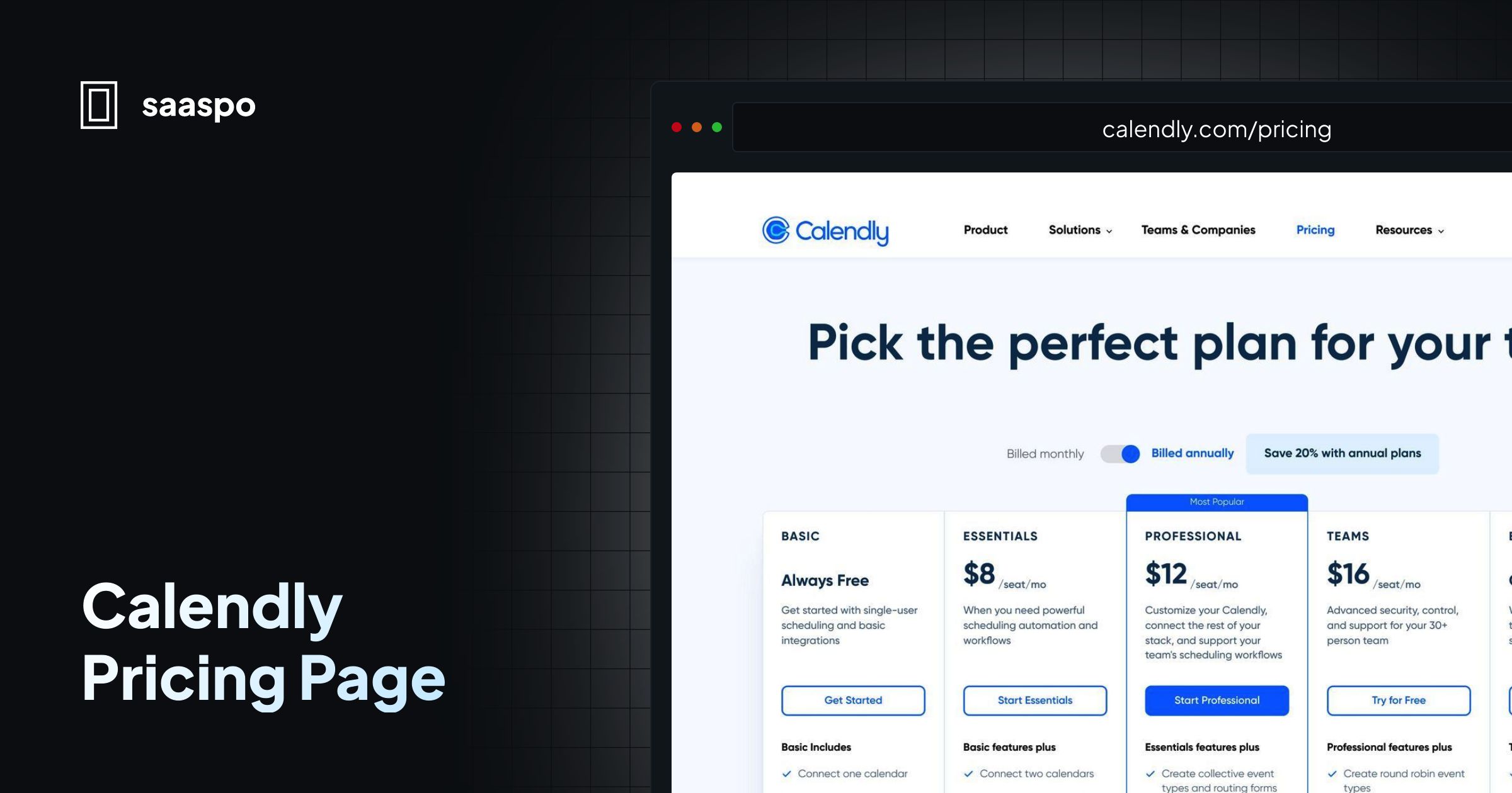 Saaspo | Calendly Pricing Page