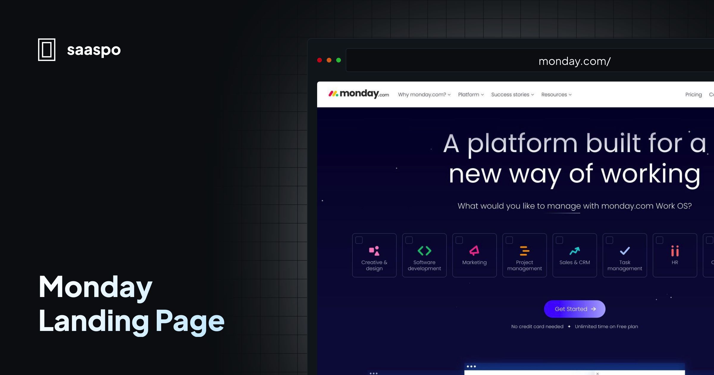 Saaspo | Monday Landing Page