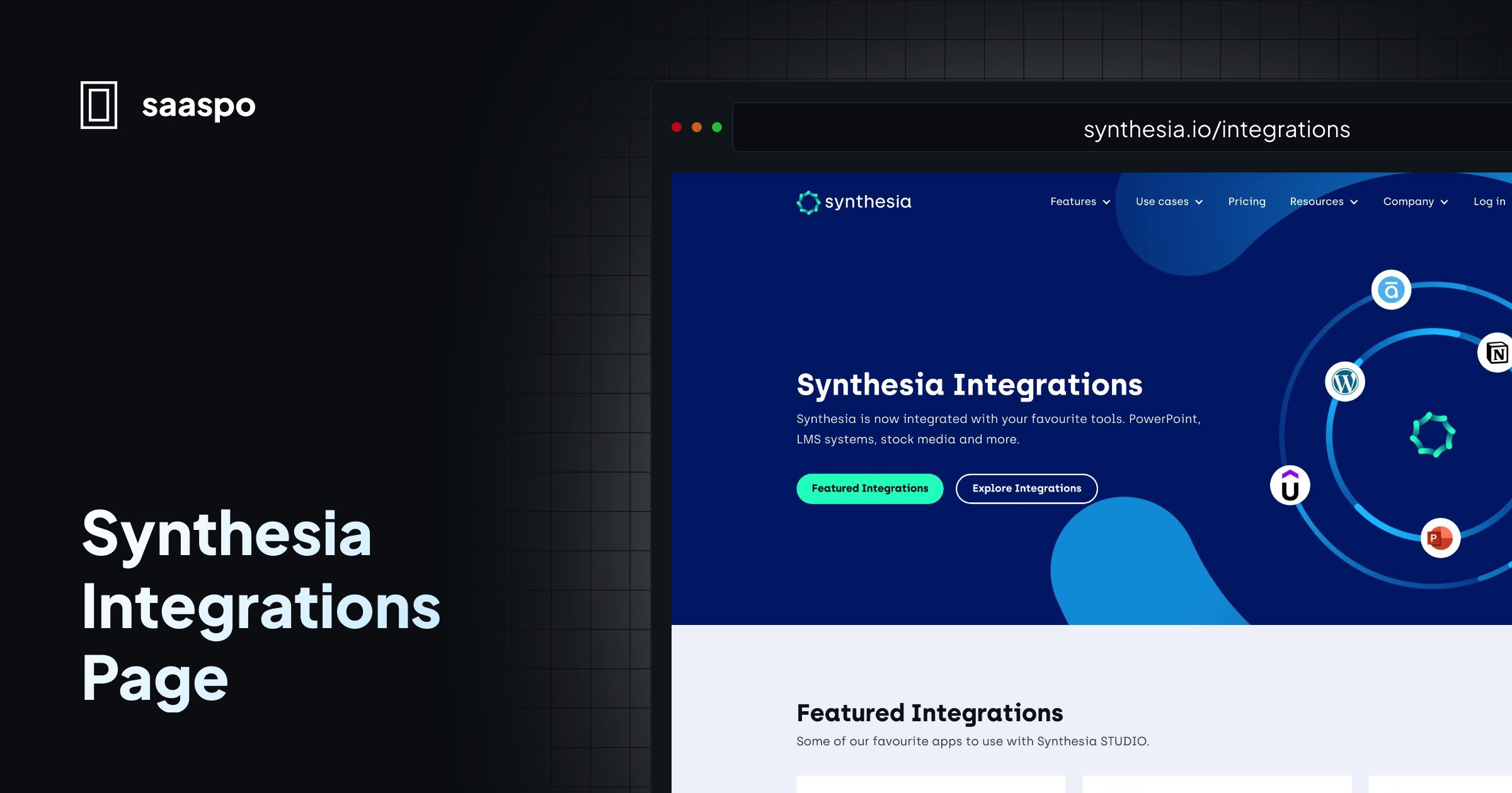 Saaspo | Synthesia Integrations Page