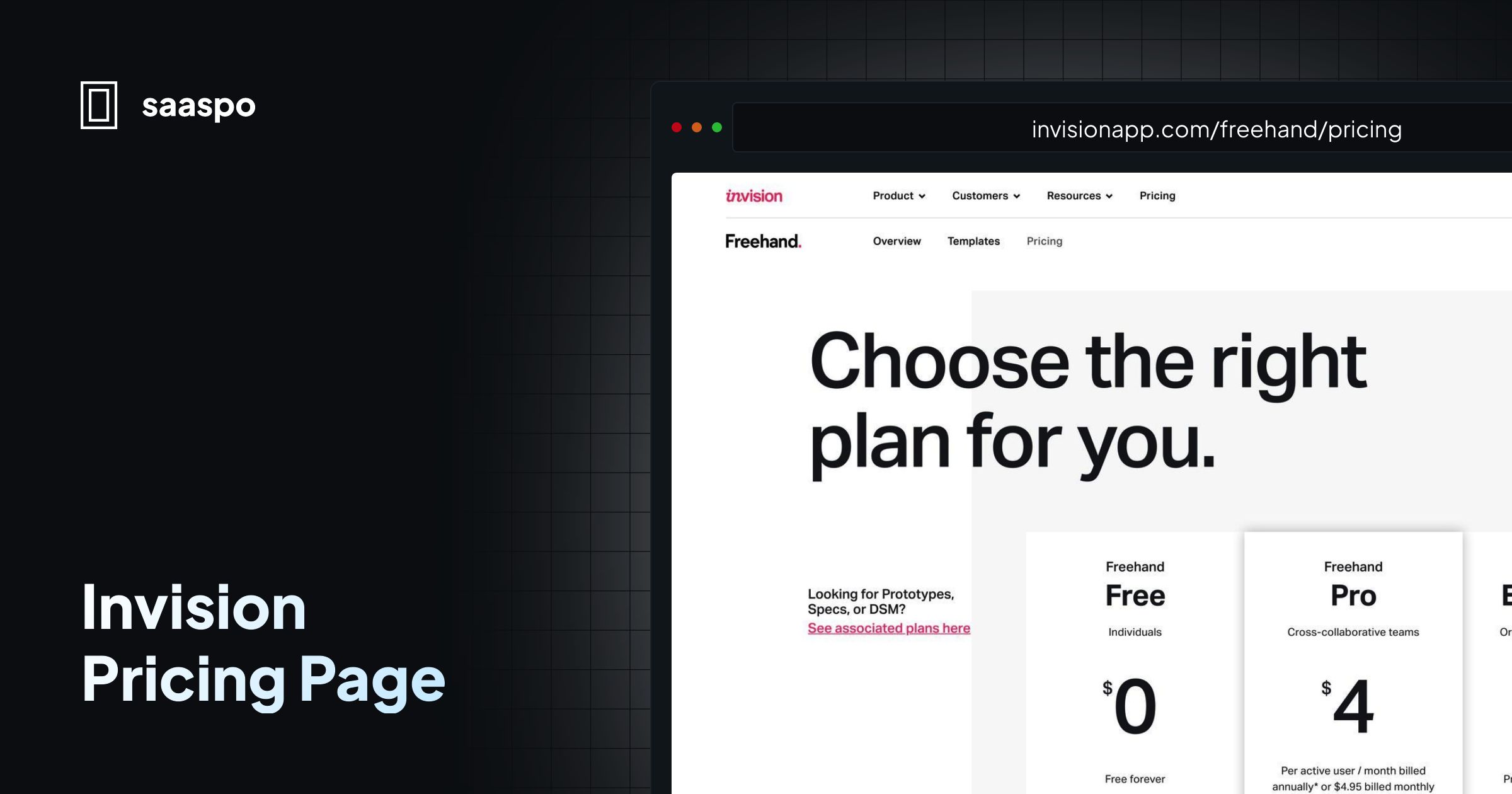 Saaspo | Invision Pricing Page