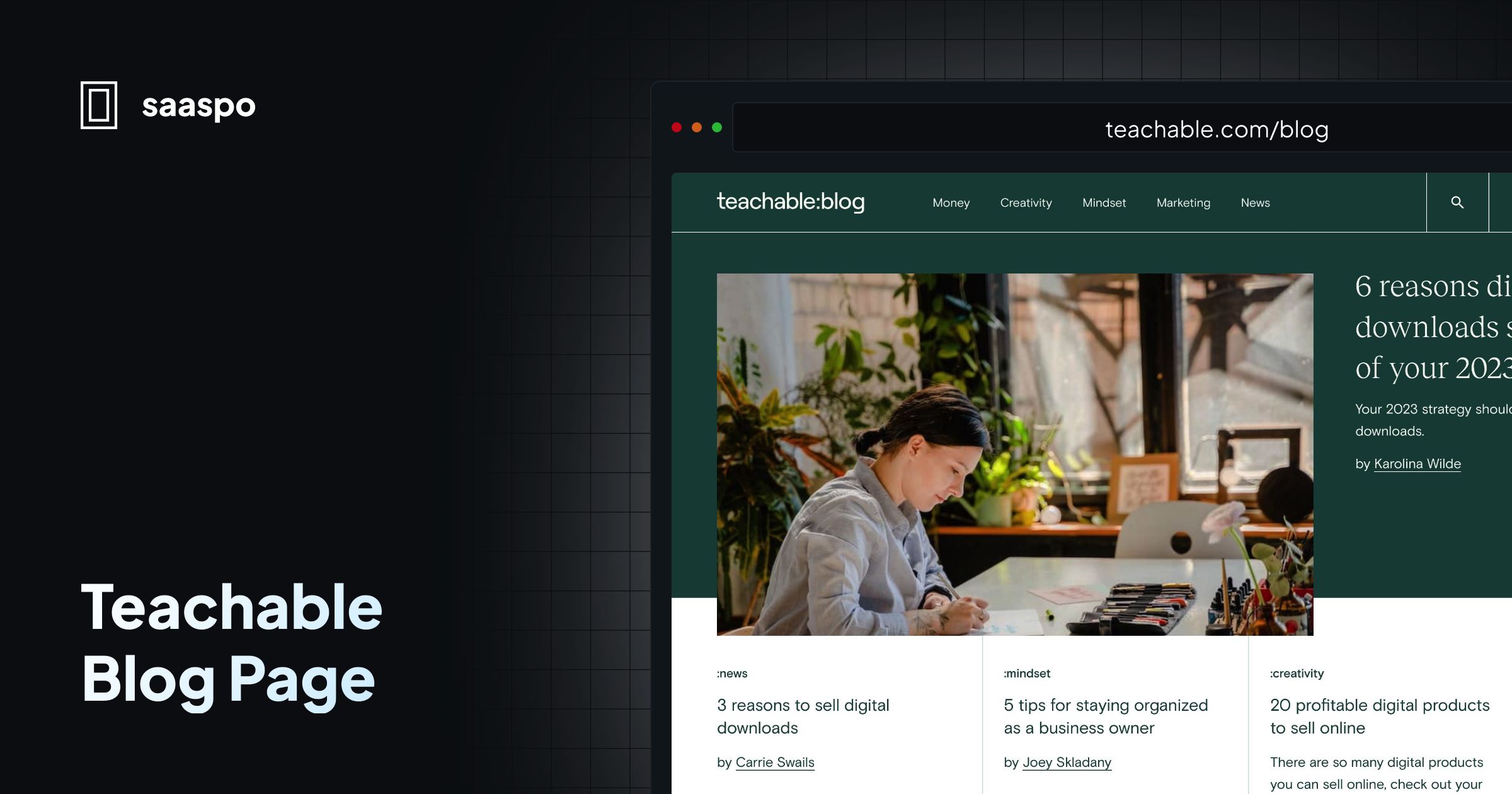 Saaspo | Teachable Blog Page