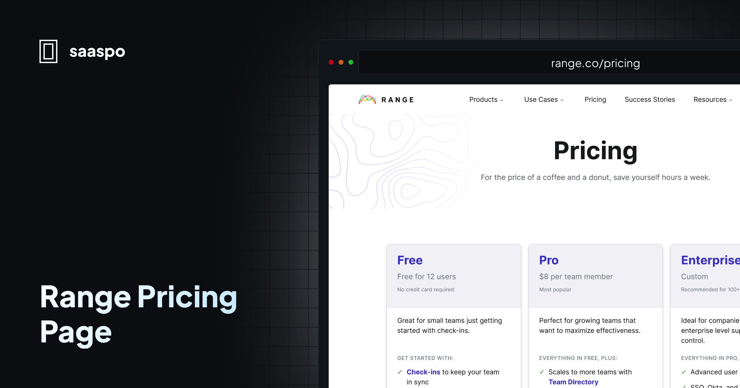 Saaspo | Range Pricing Page
