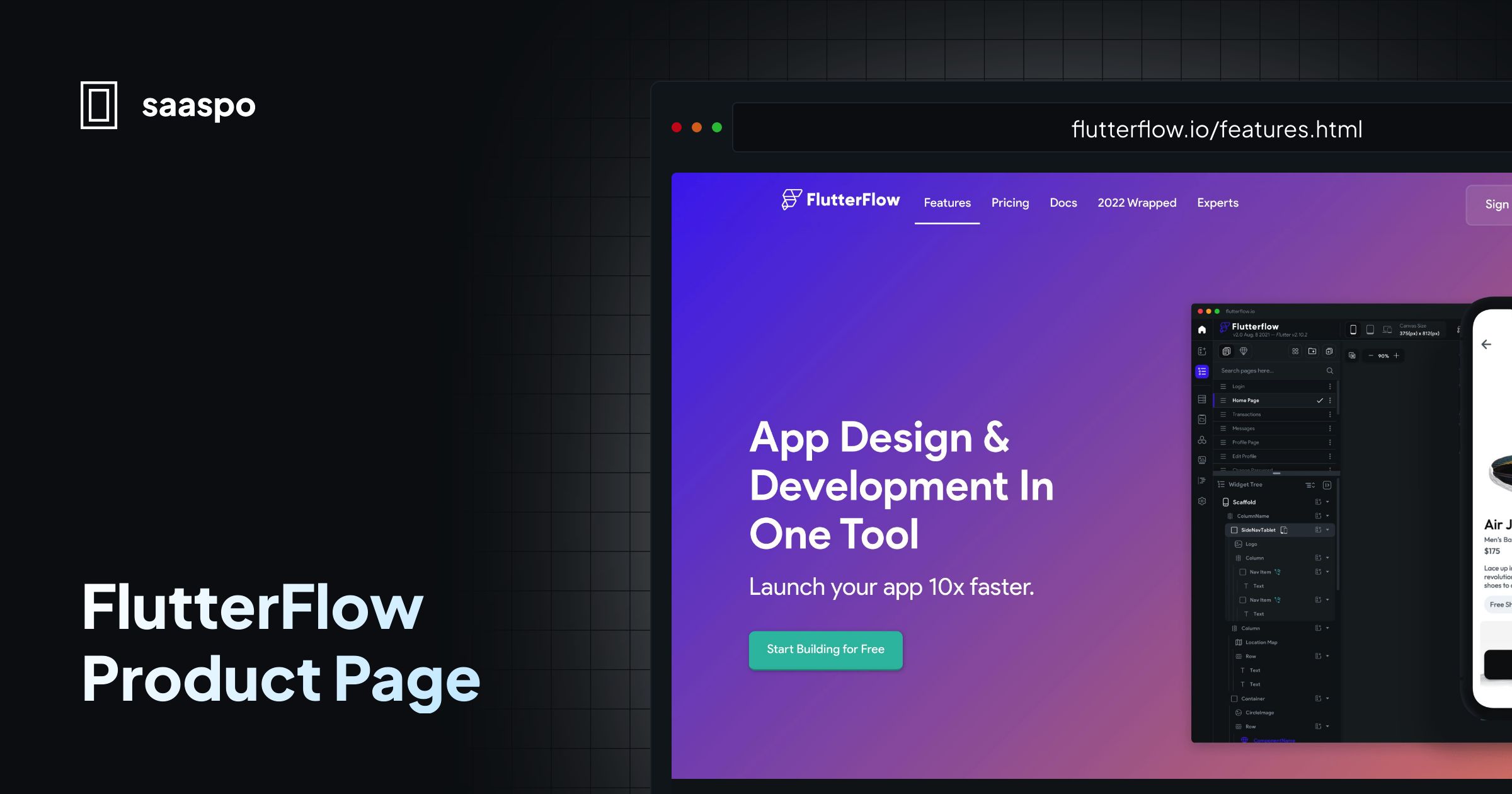 Saaspo | FlutterFlow Product Page