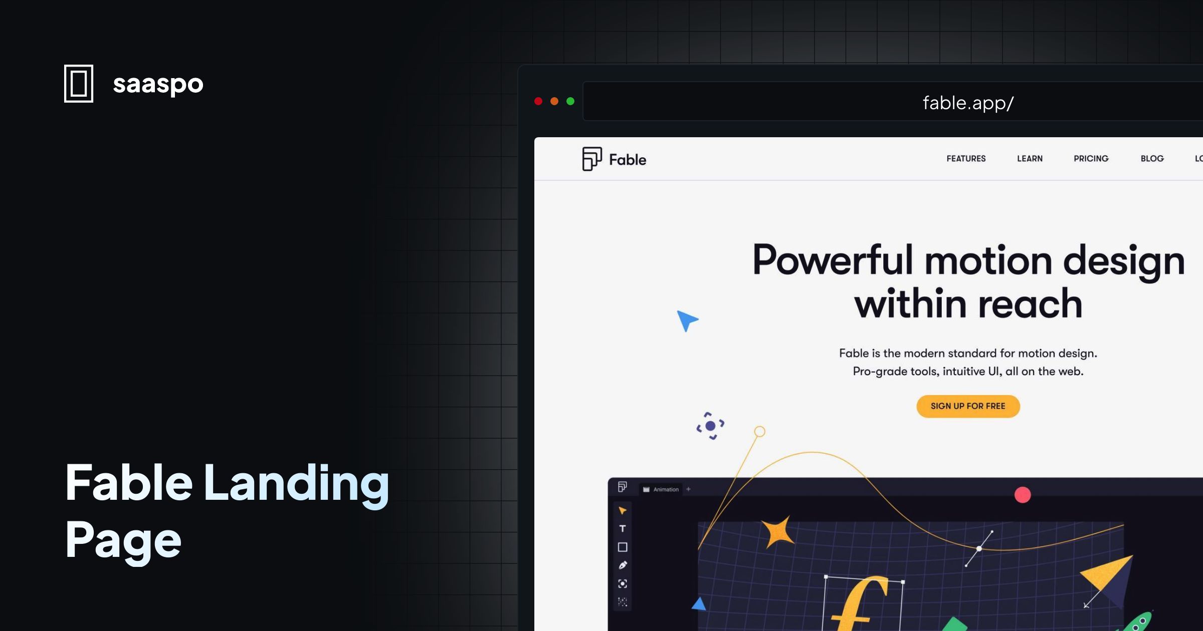 Saaspo | Fable Landing Page