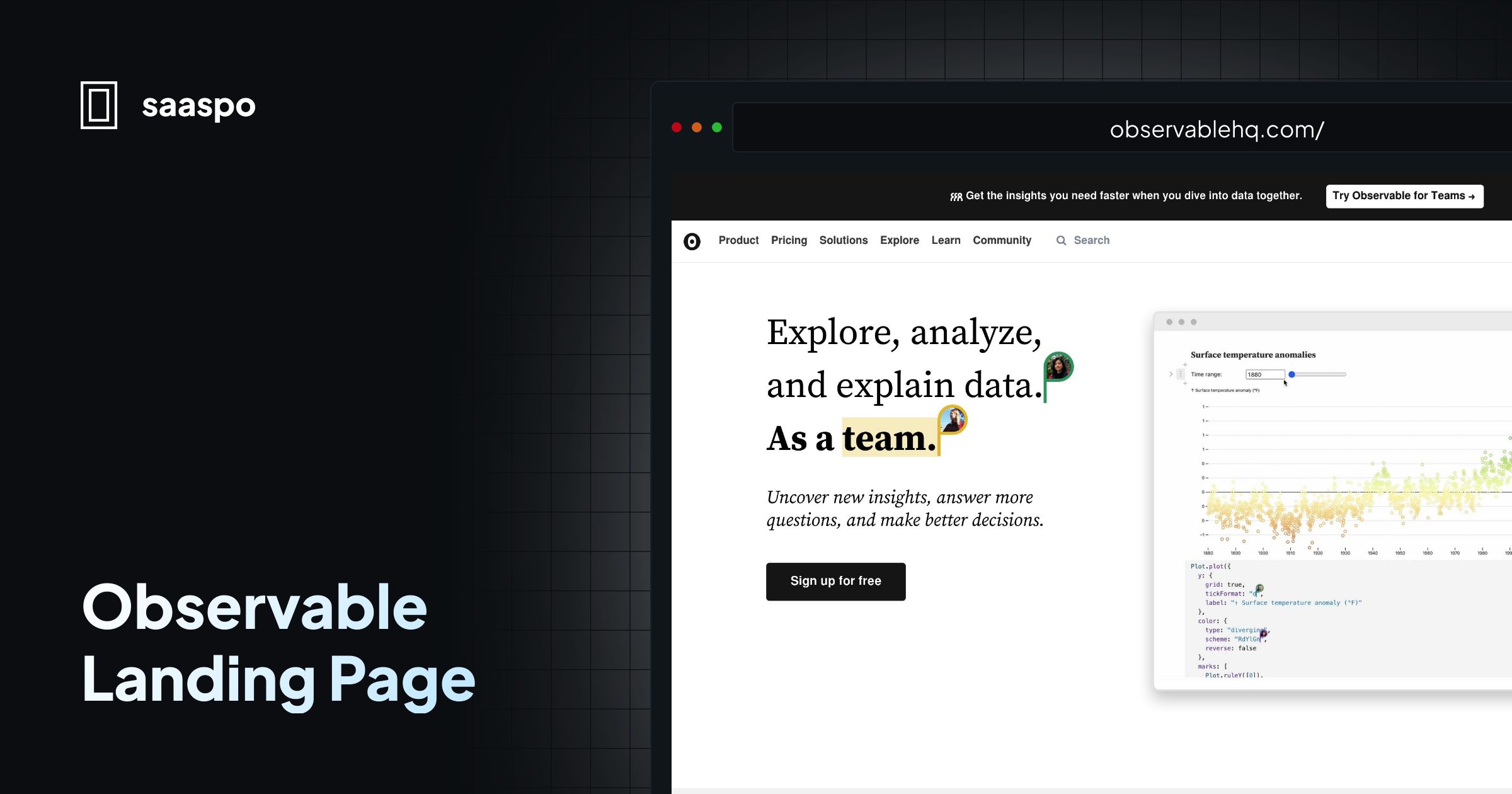 Saaspo | Observable Landing Page
