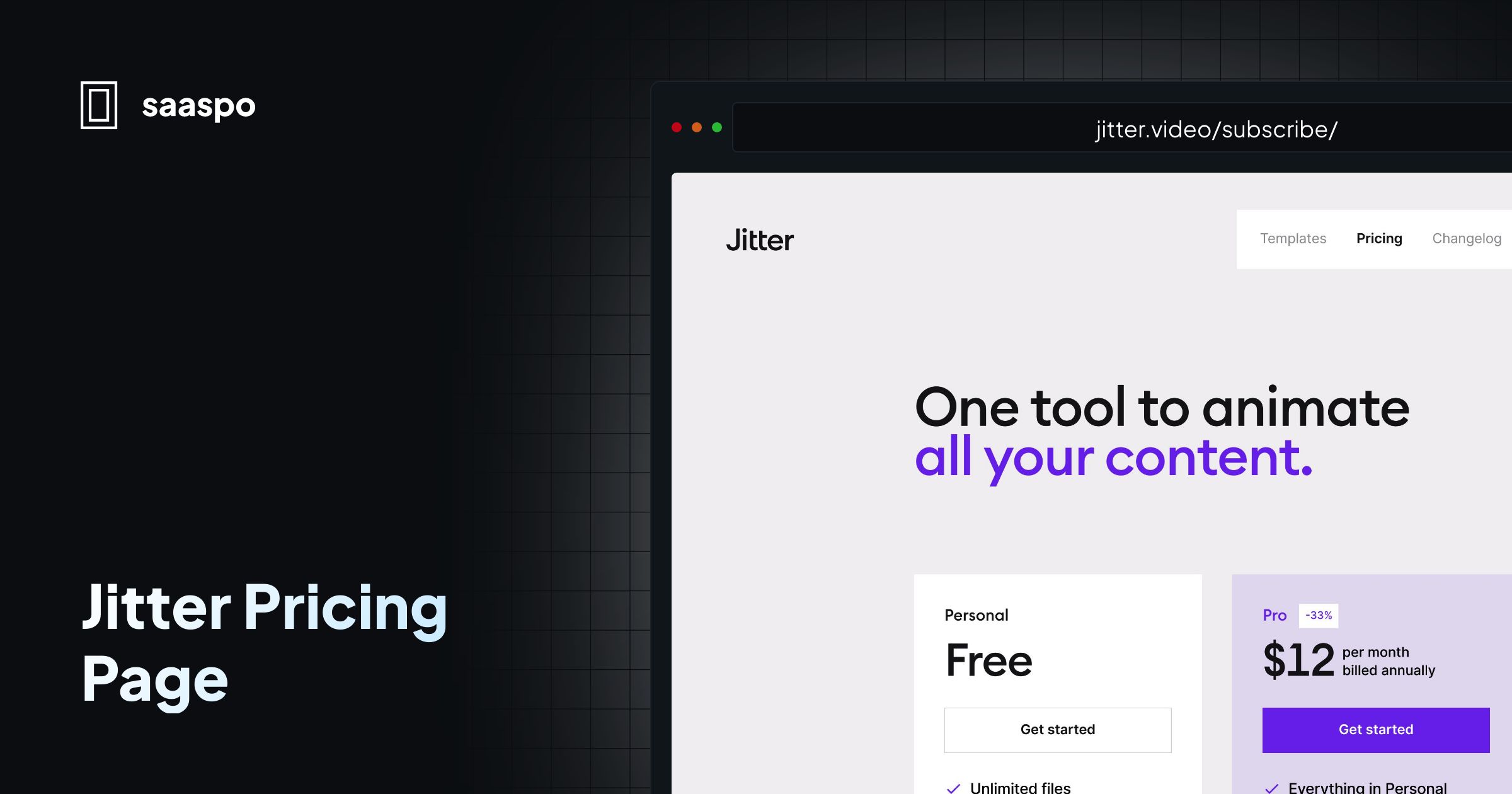 Saaspo | Jitter Pricing Page
