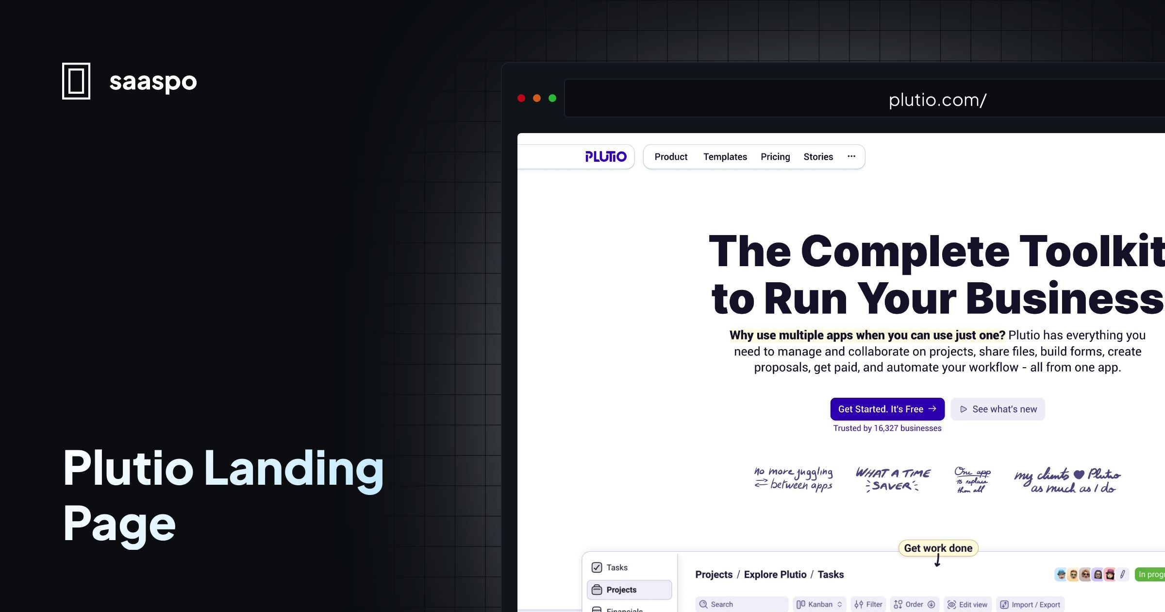 Saaspo | Plutio Landing Page
