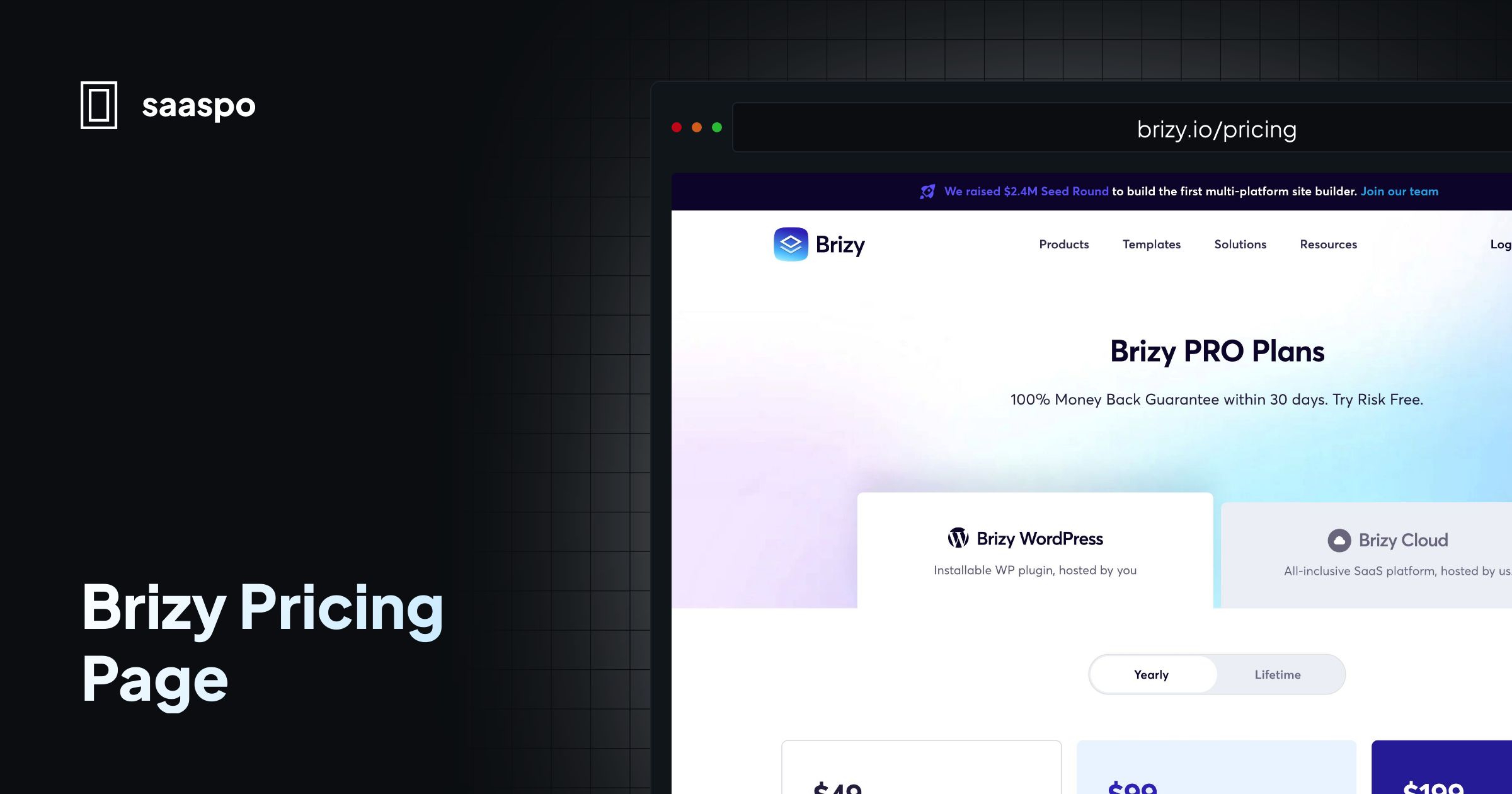 Saaspo | Brizy Pricing Page