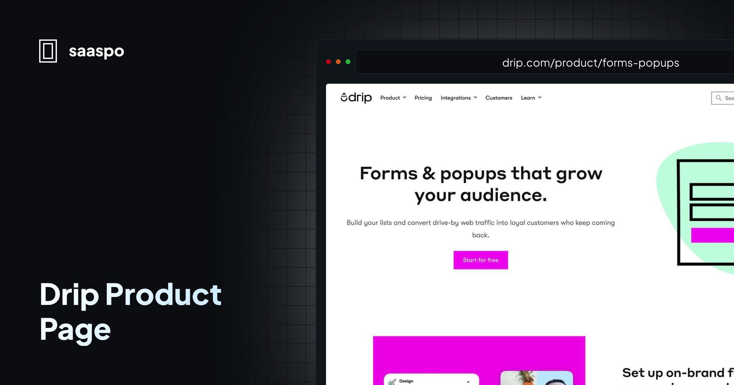 Saaspo | Drip Product Page