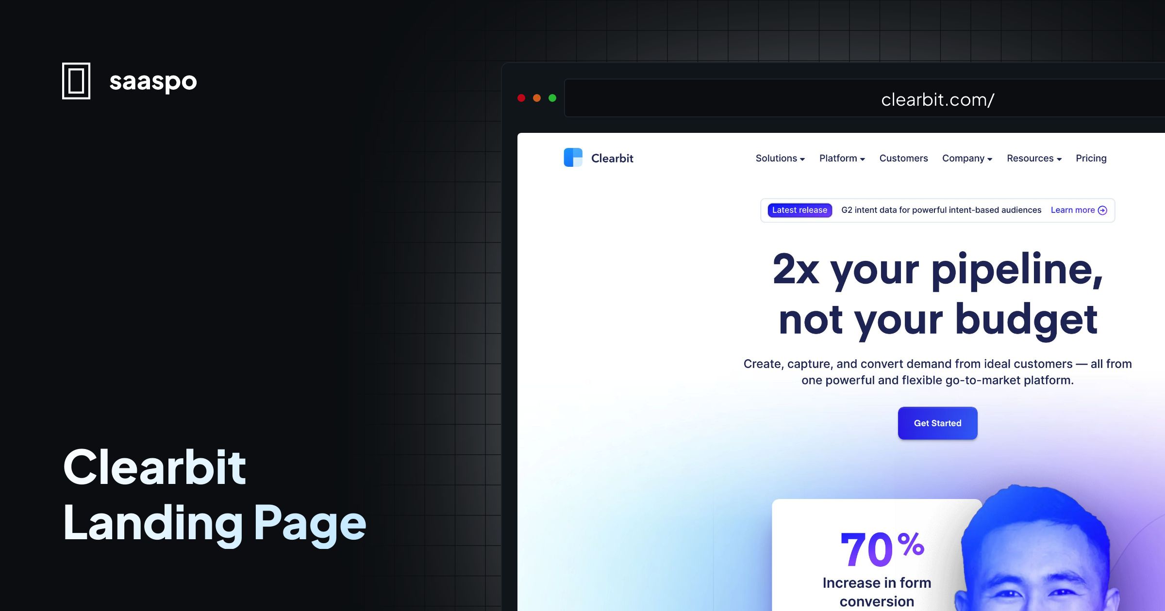 Saaspo | Clearbit Landing Page
