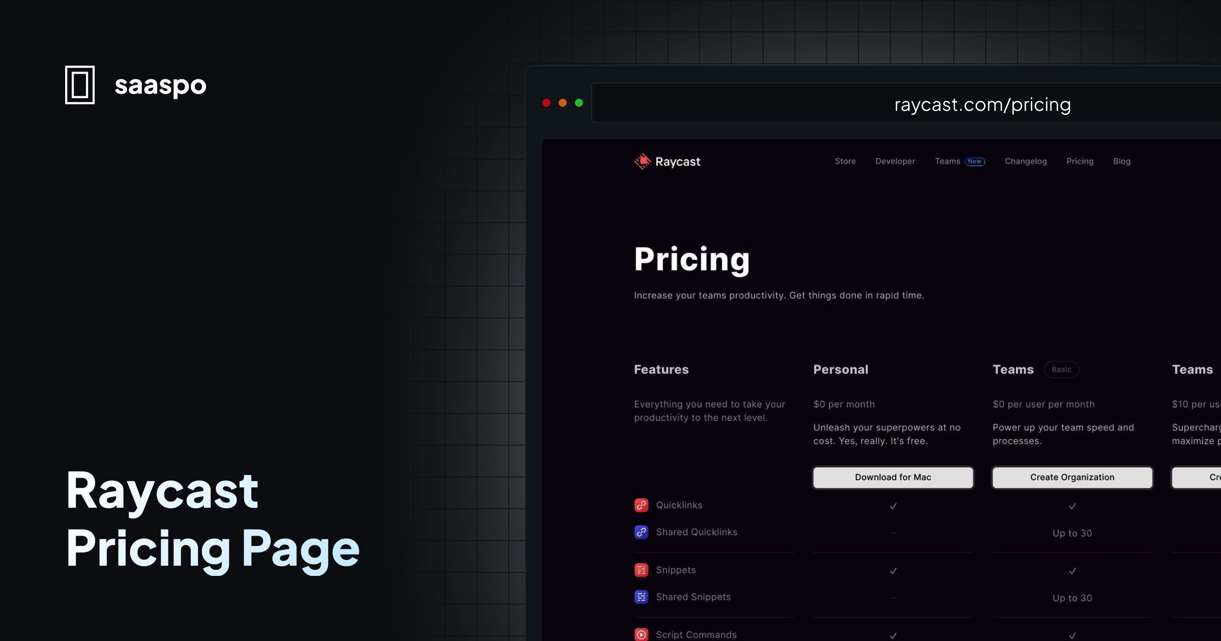 Saaspo | Raycast Pricing Page