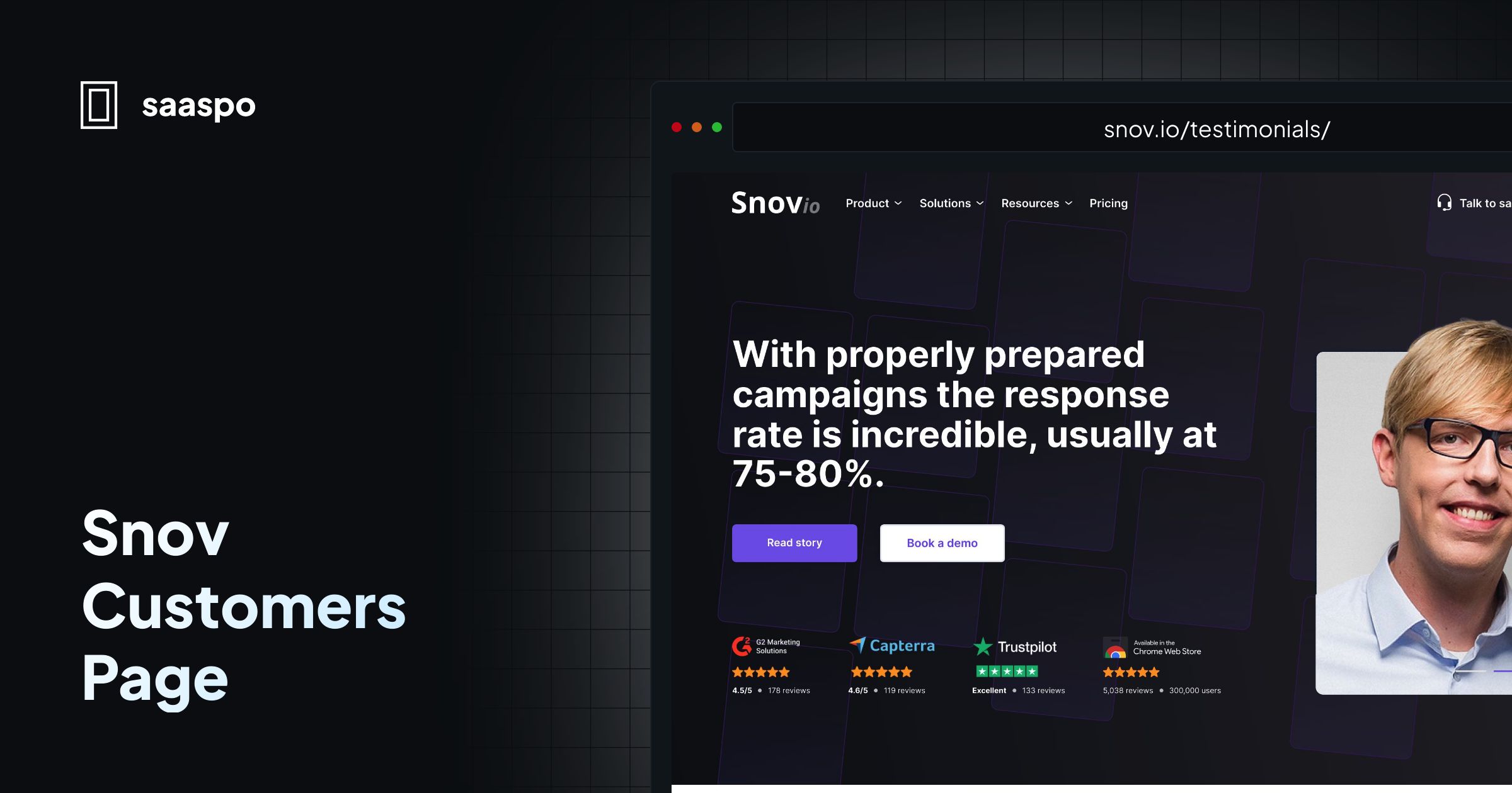 Saaspo | Snov Customers Page