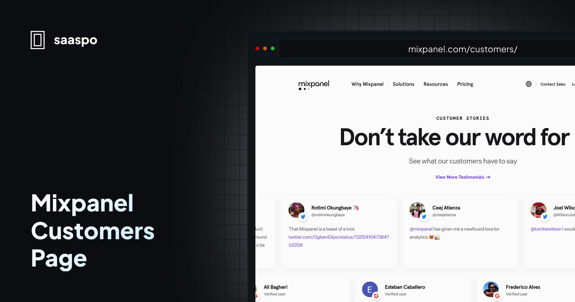 Saaspo | Mixpanel Customers Page